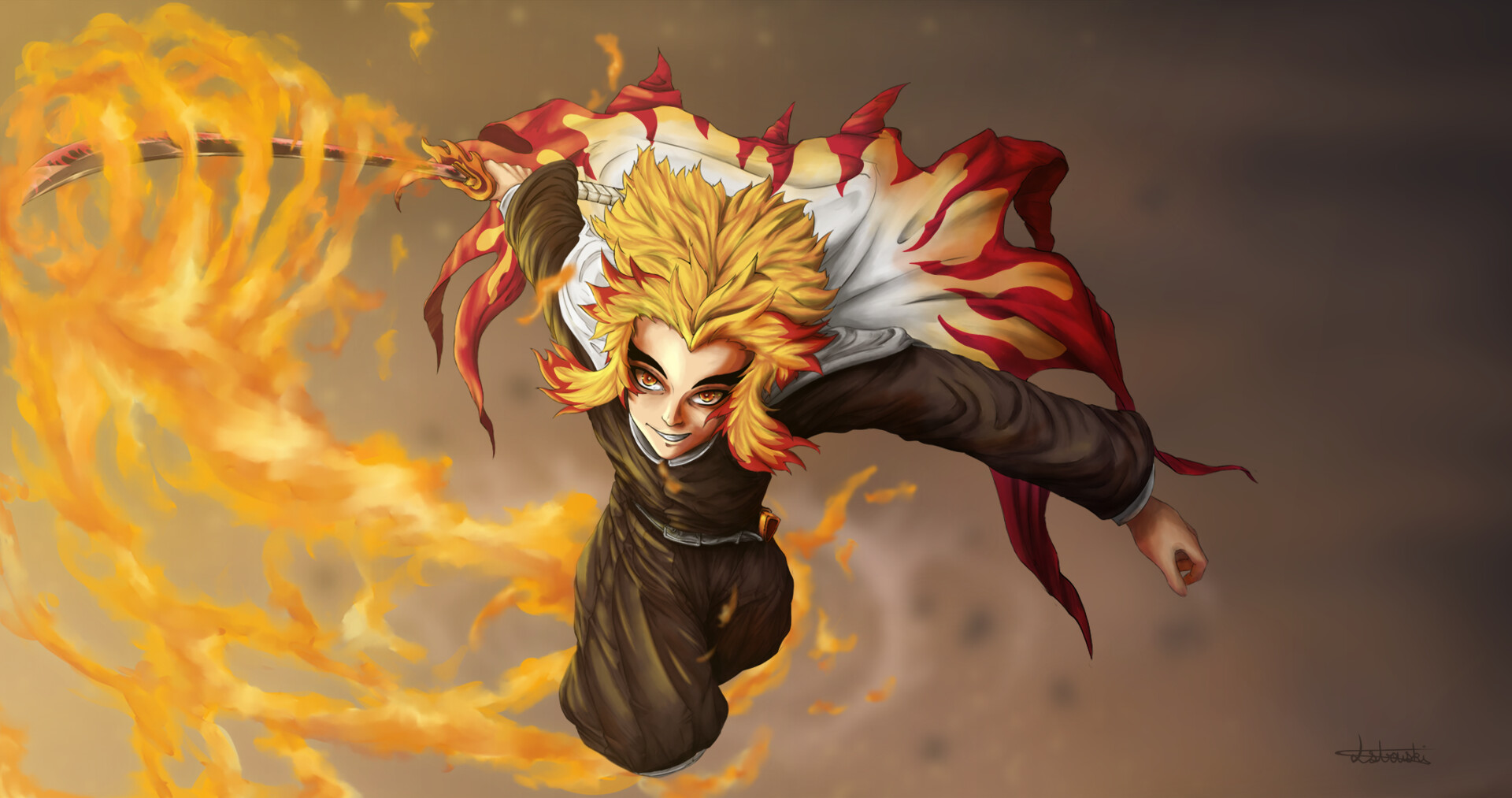 ArtStation - Kyojuro Rengoku - Demon Slayer