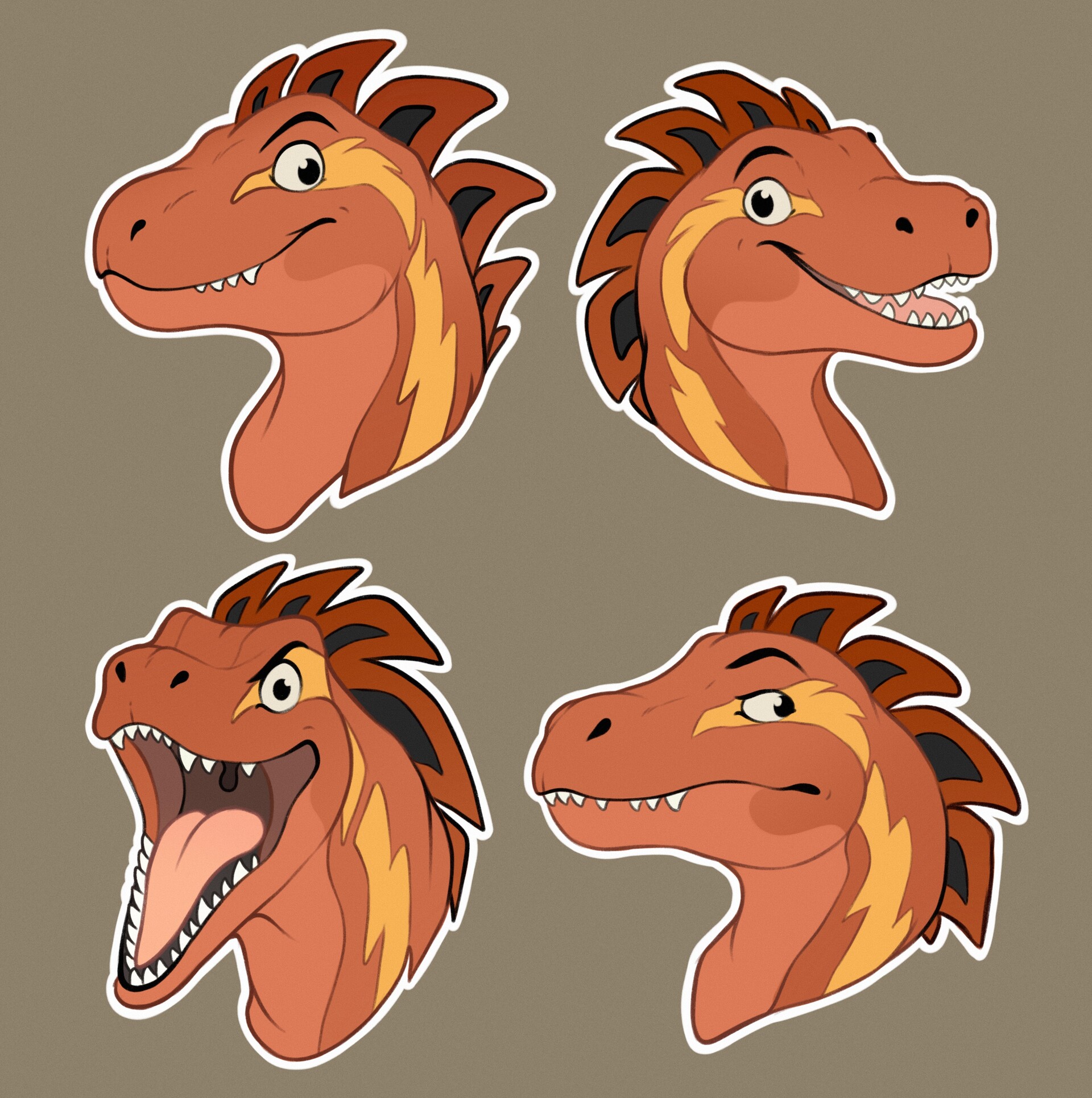 ArtStation - Dinosaur Raptor character | expression reference