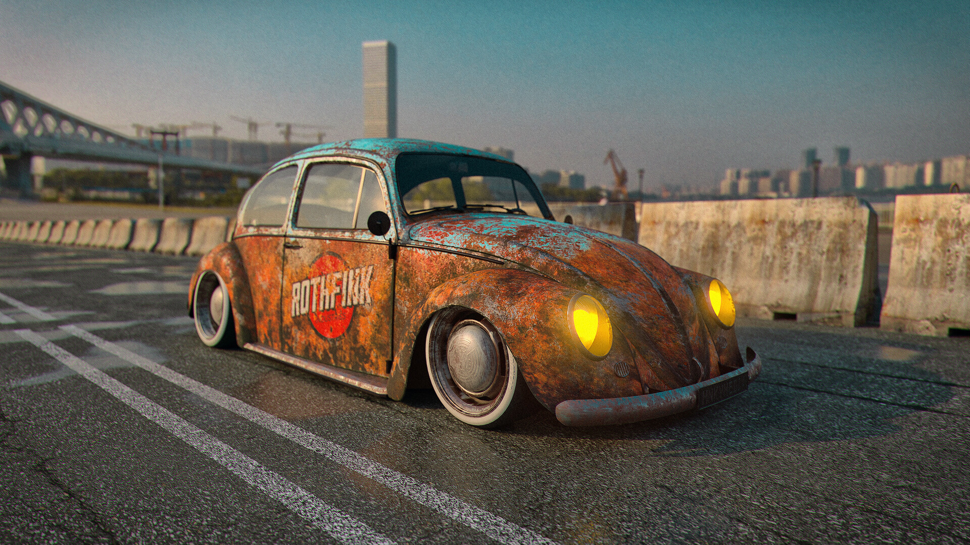 ArtStation - Rat look vintage VW bug.