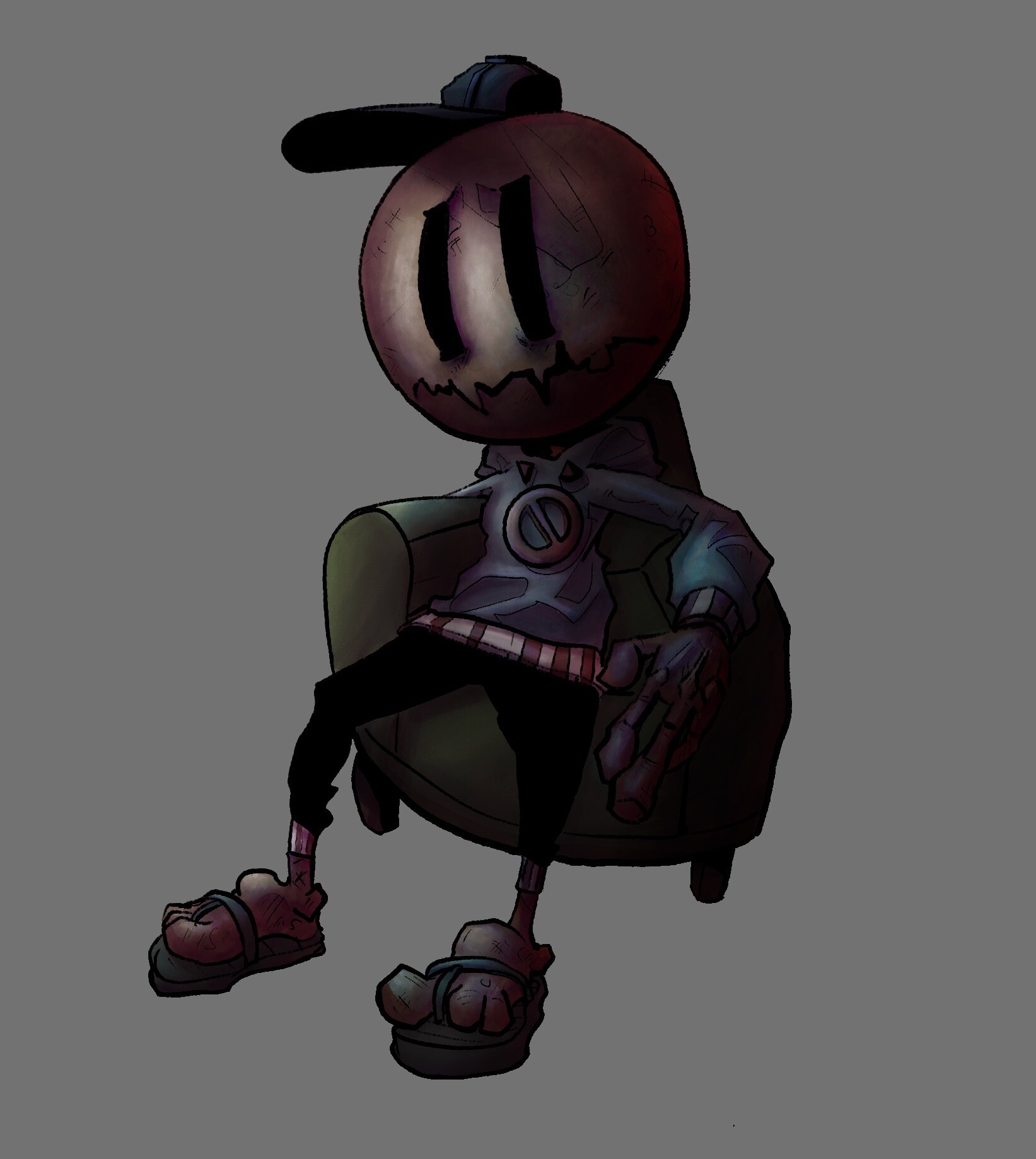 ArtStation - A new drawing for my oc meat boy head.