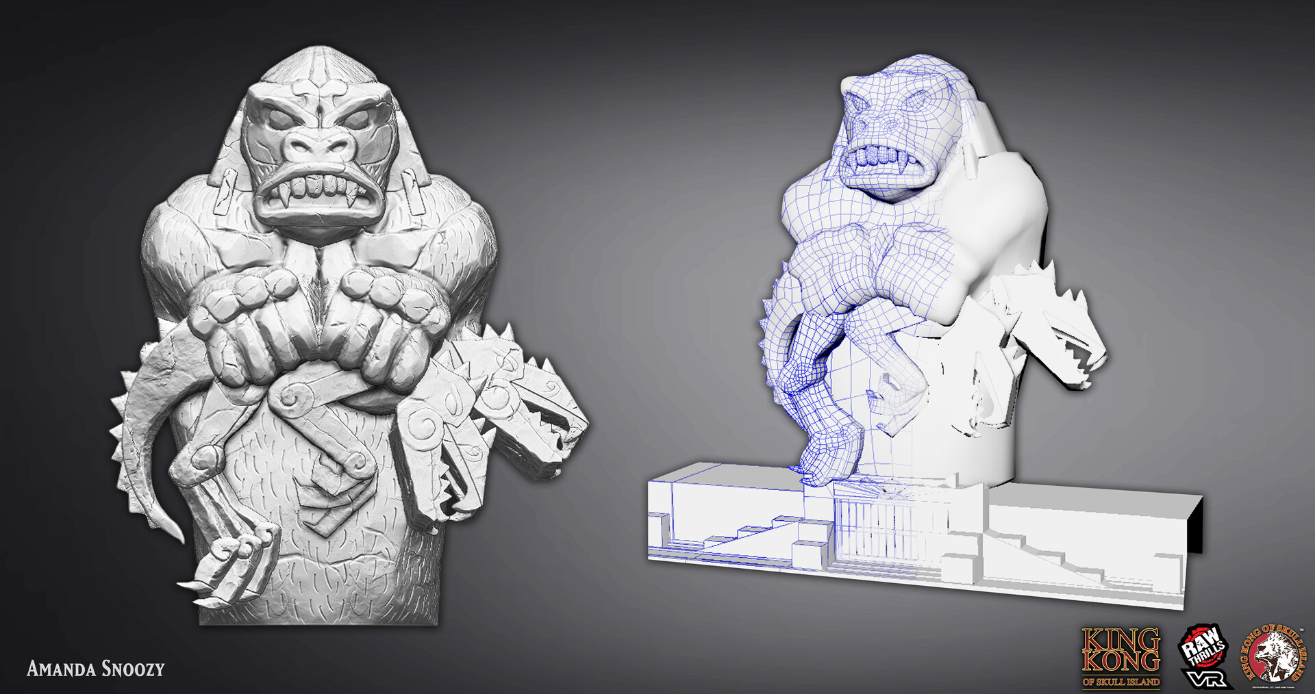 Snoozyart - King Kong of Skull Island VR- Modular Temple and Kong Door