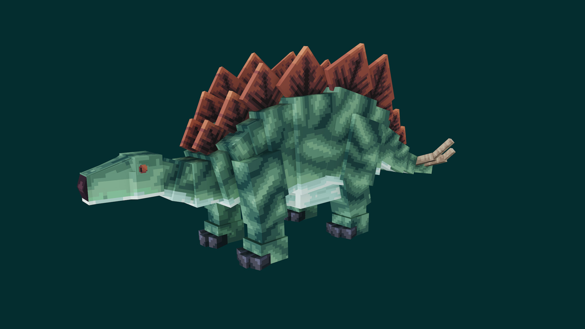 ArtStation - Stegosaurus - minecraft 3d model(BlockBench)