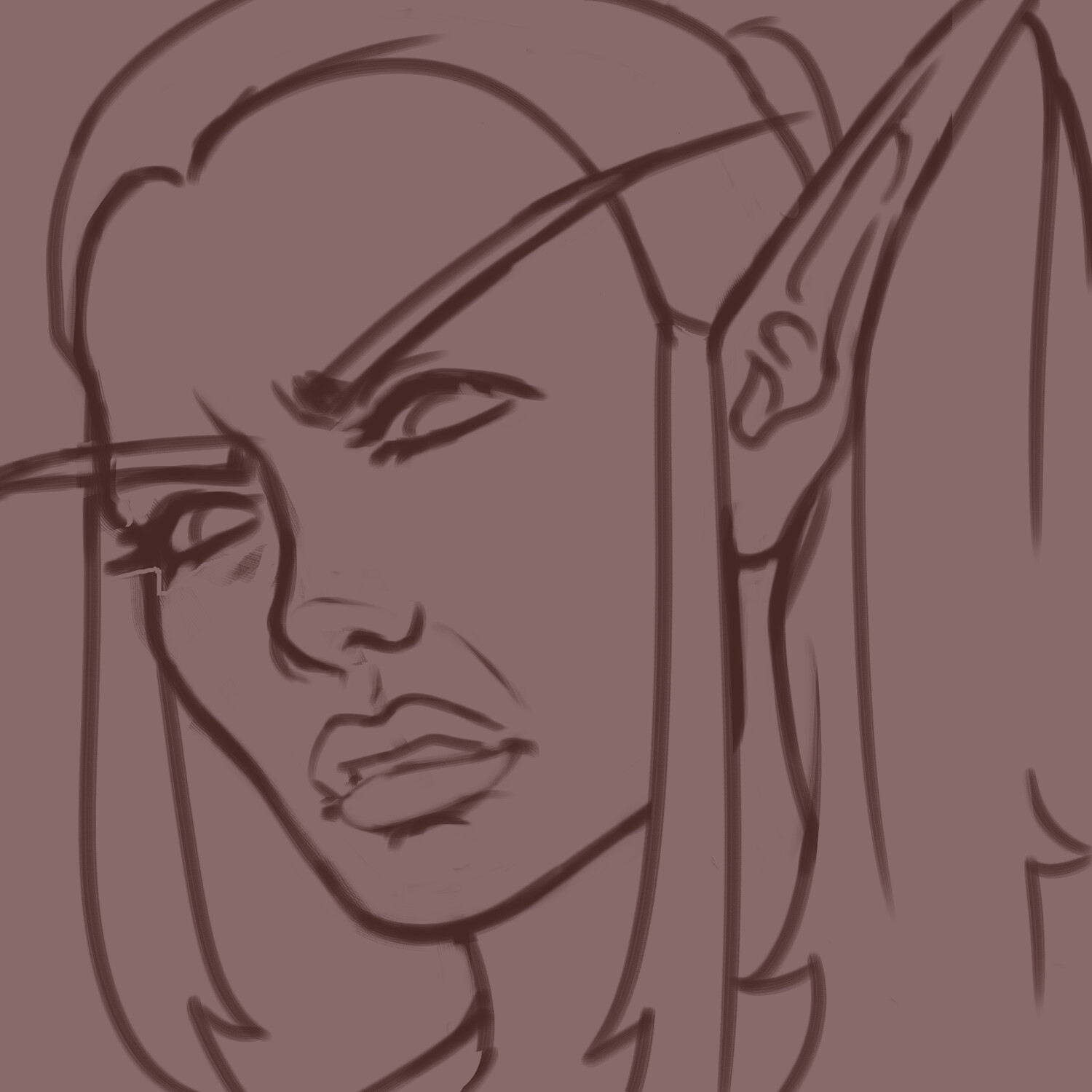 ArtStation - Dark Ranger Sketch and Painting Study.