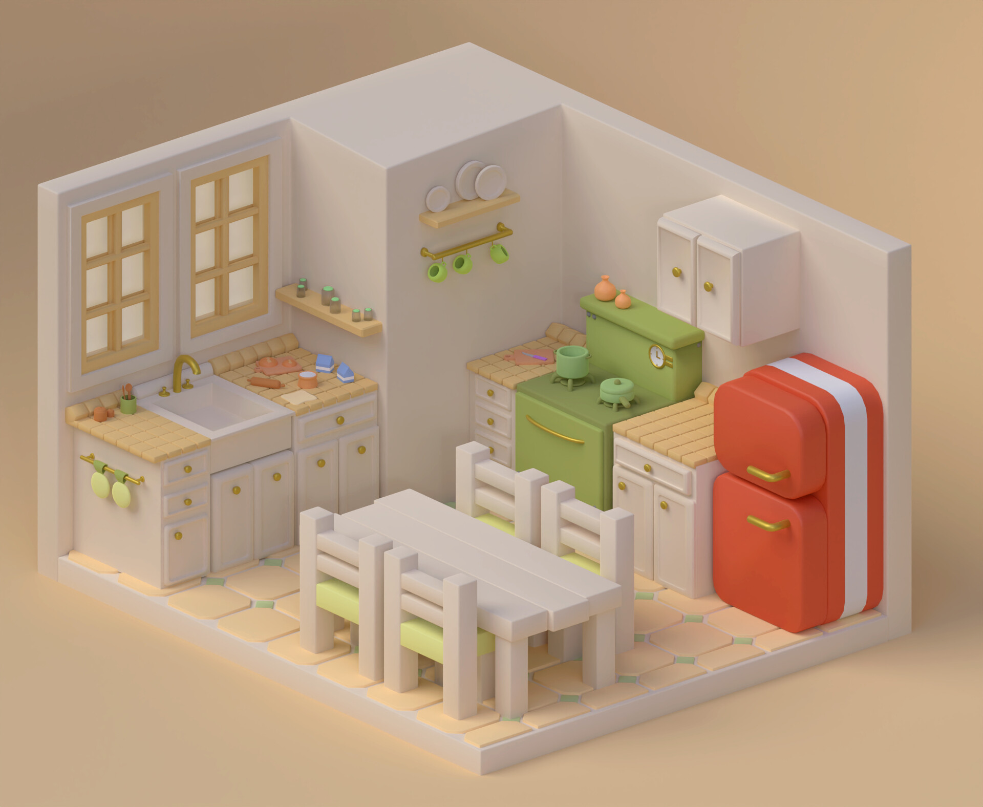 ArtStation - blender - 3Dartist - kitchen