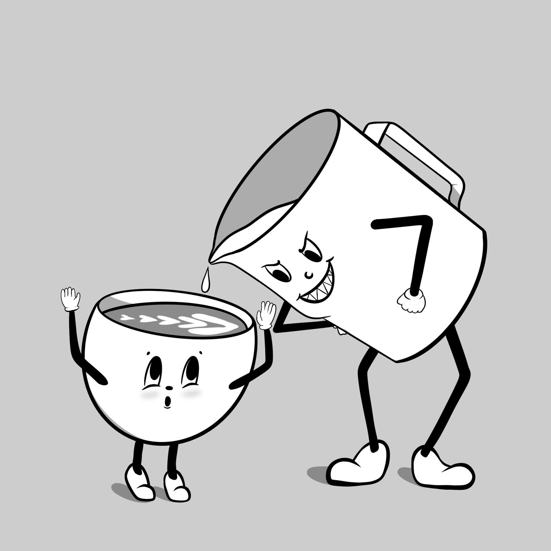 ArtStation - Latte art 50s cartoon style