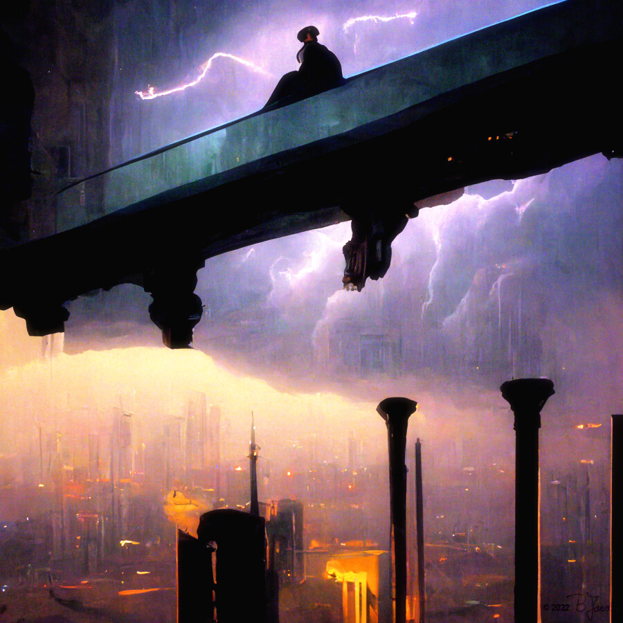 ArtStation - Storm above the city