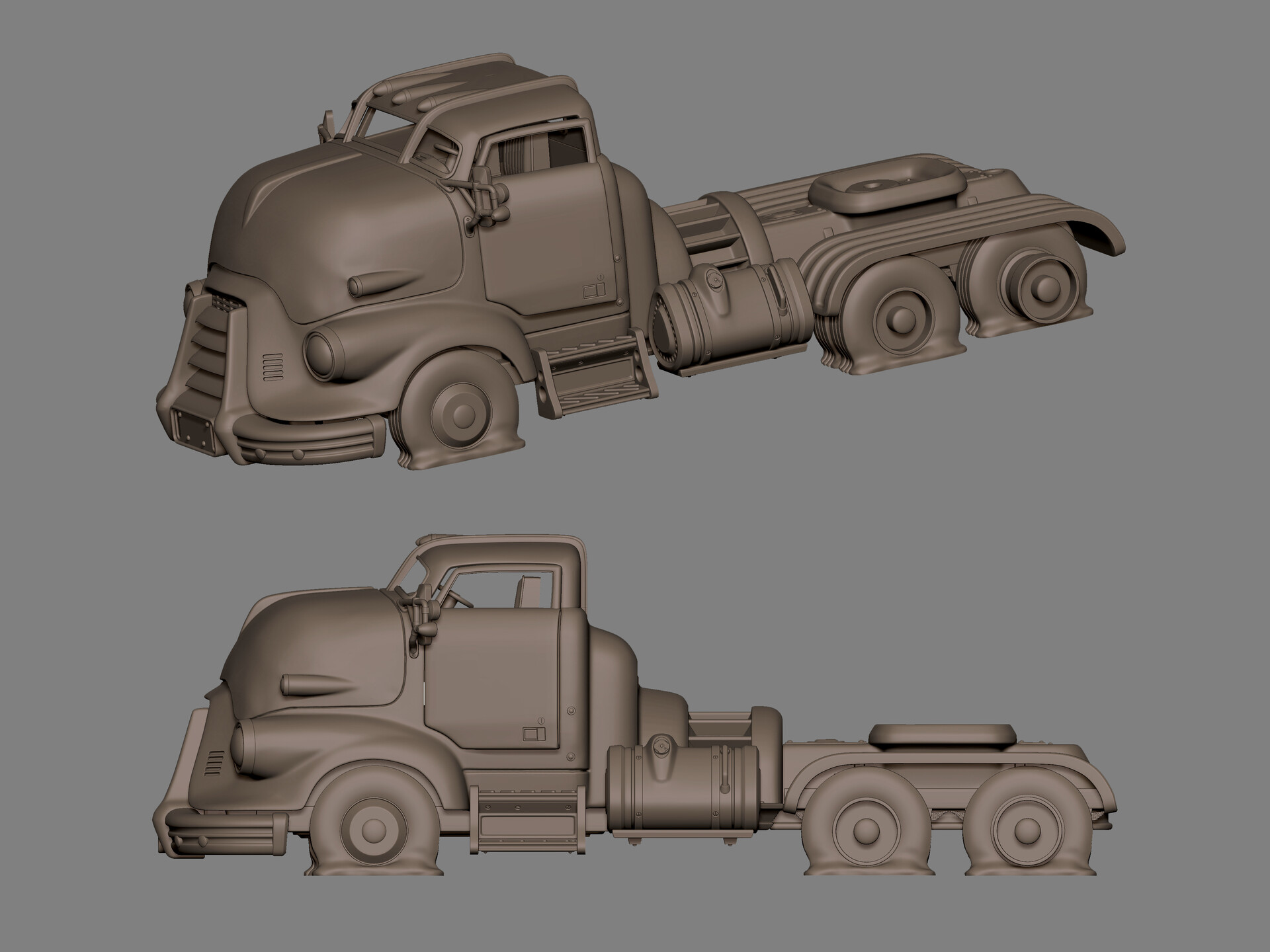 Sean H Bullough - Fallout - Wasteland Warfare Semi Truck and Trailers