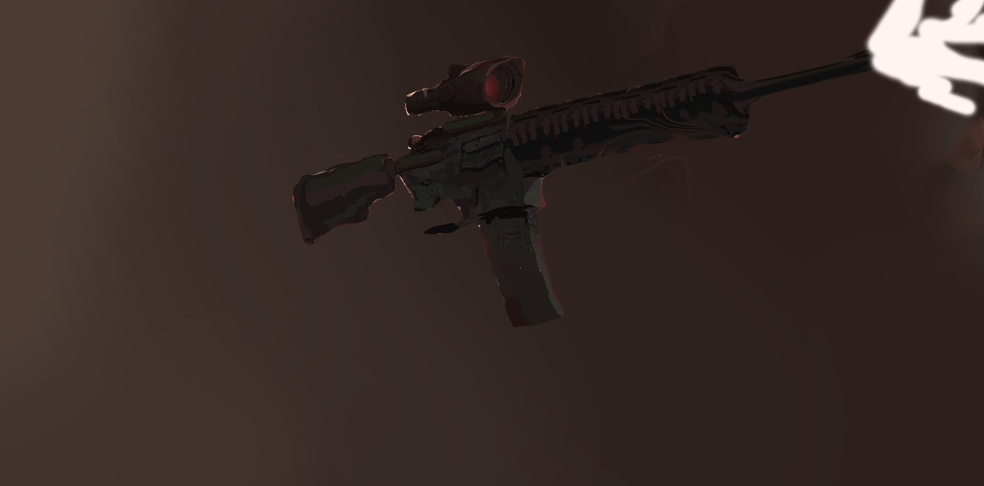 余业 - Untitled girl with assult riffle