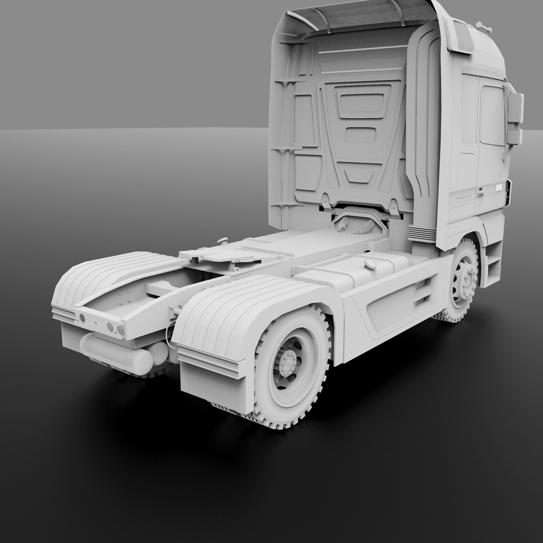 ArtStation - Mercedes Actros with Trailer