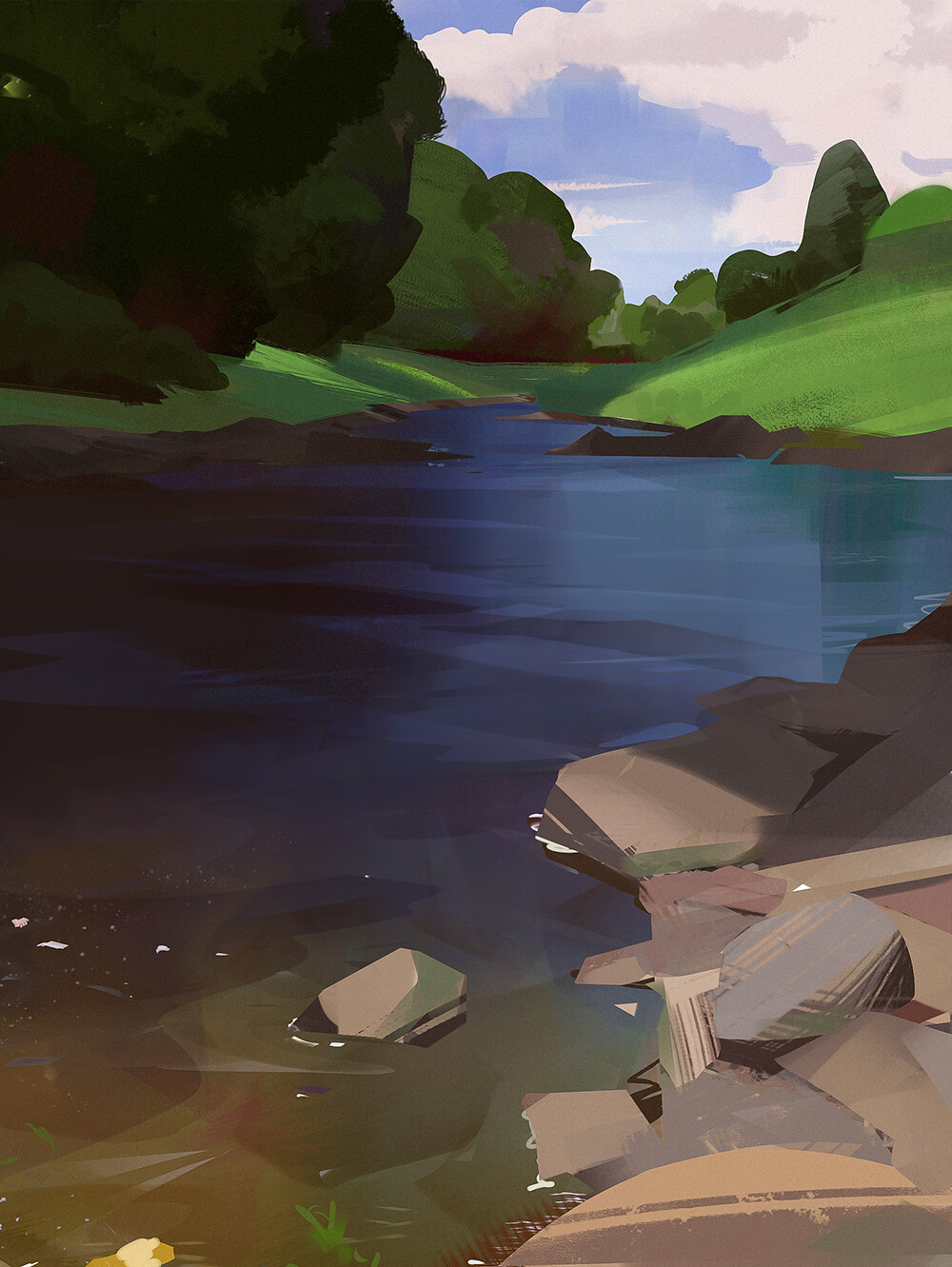 ArtStation - River shore