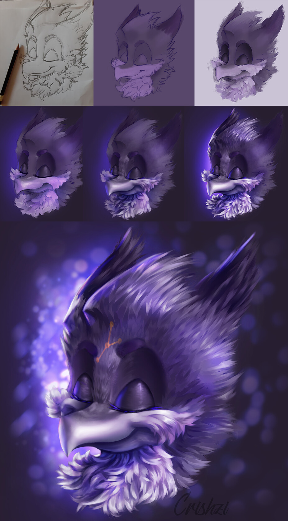 Crishzi - 2 furry bird commissions portraits