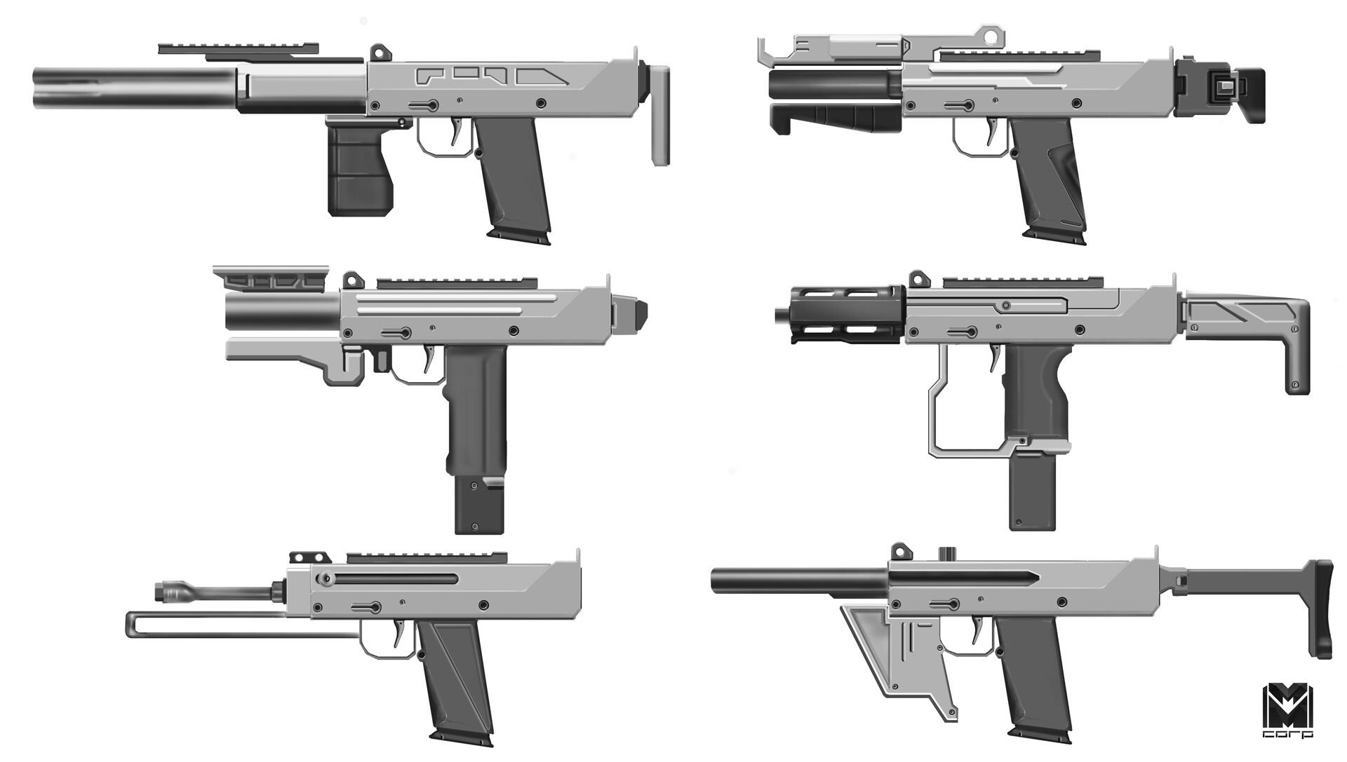 Mac 10 Gun Drawing