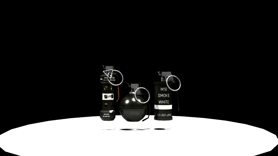 ArtStation - Flash bang, smoke grenade and grenade