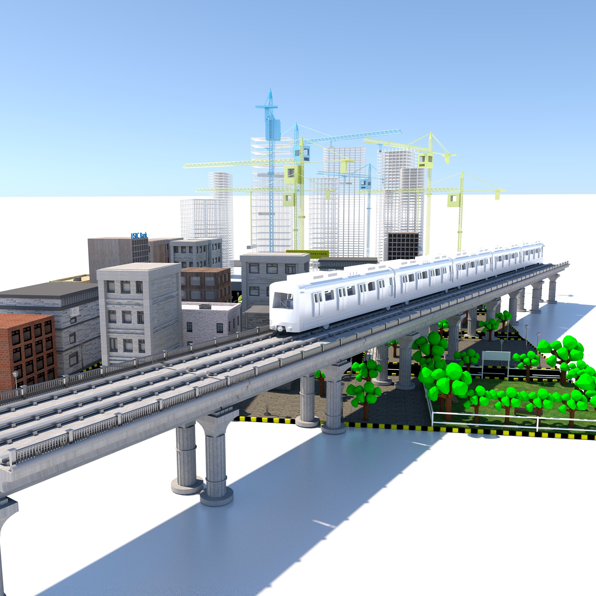 Devansh Tyagi - Metro City (Sketches , working and final render)