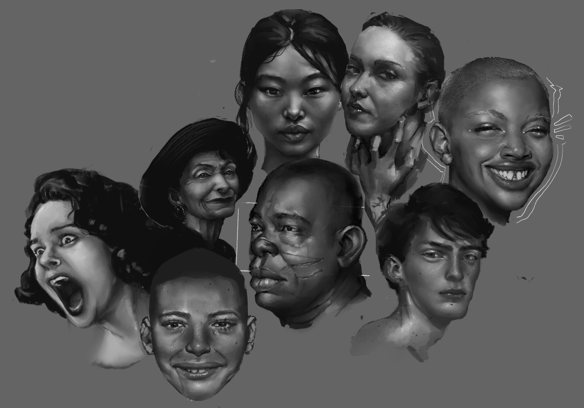 ArtStation - Portrait Practice Sketches
