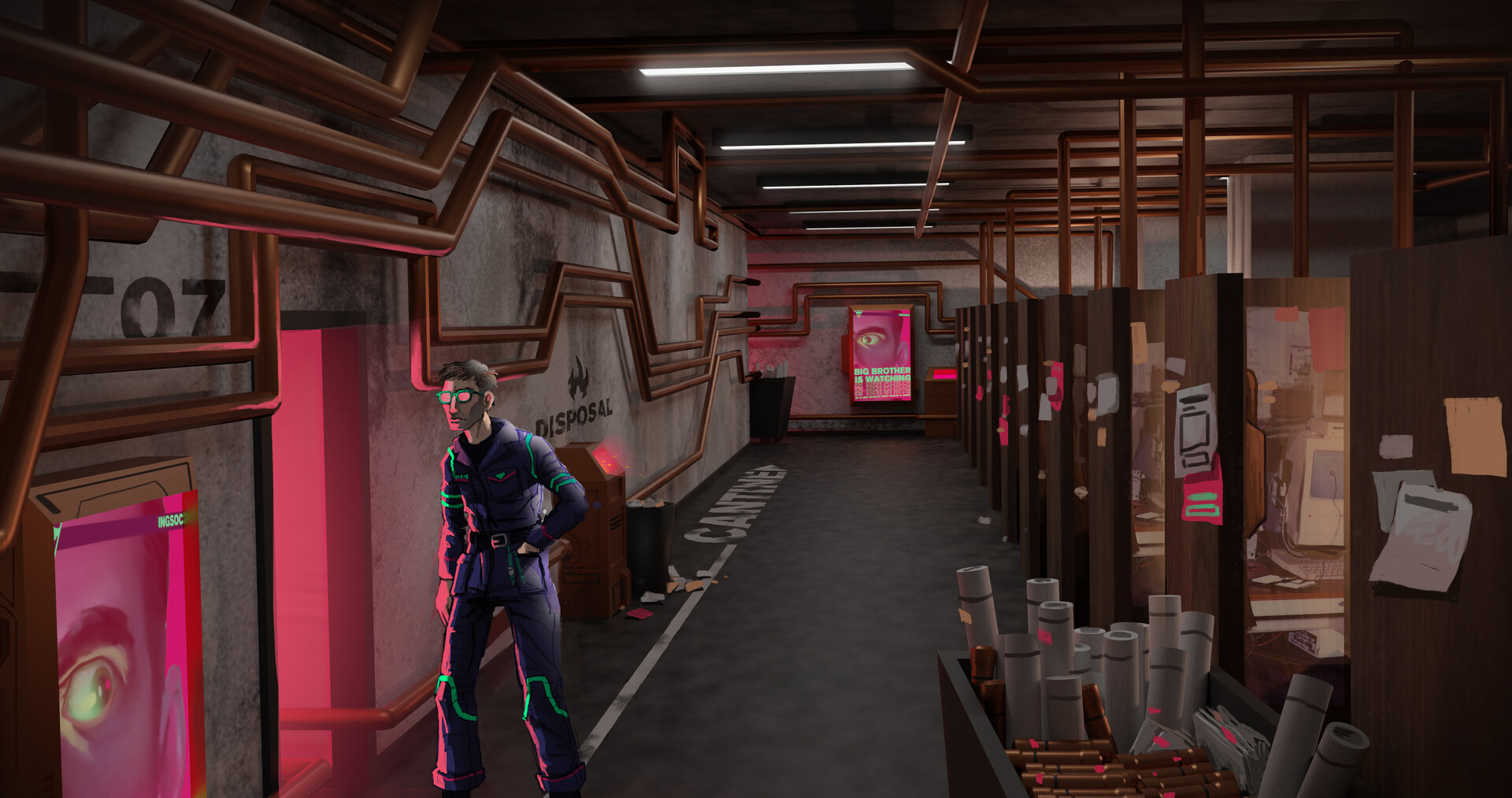 ArtStation - George Orwell's 1984 - "Winstons office" concept art