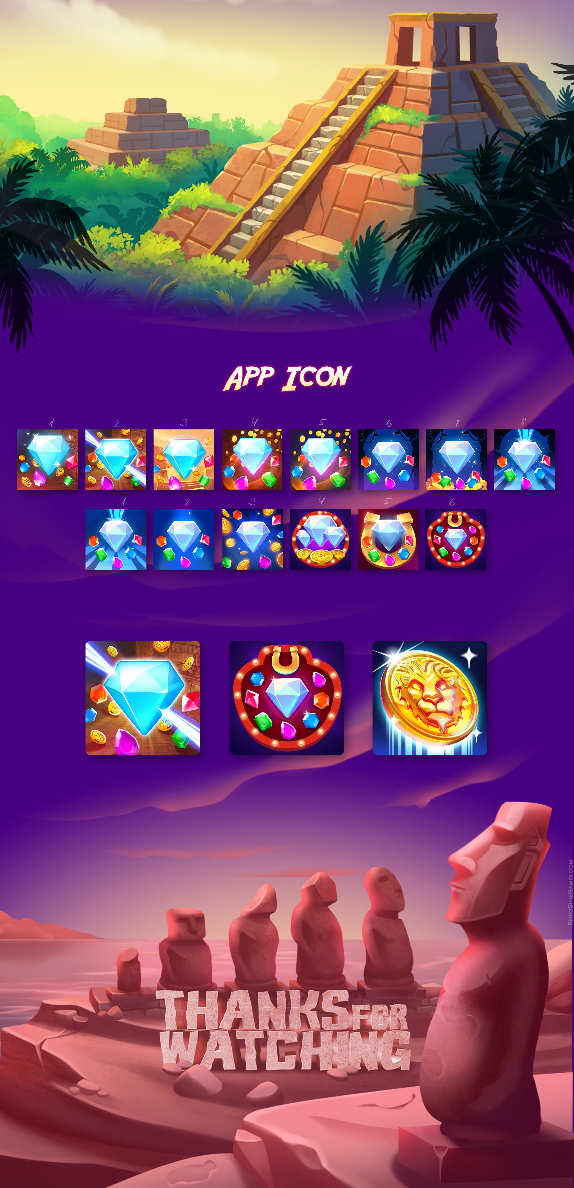 RetroStyle Games - 2D Art and Animation for Casual Game (Jewel Quest)