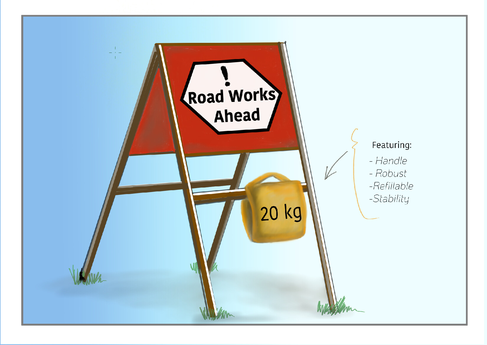 ArtStation - Roadworks sign stand