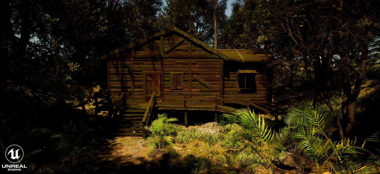 ArtStation - Wooden Forest Hut