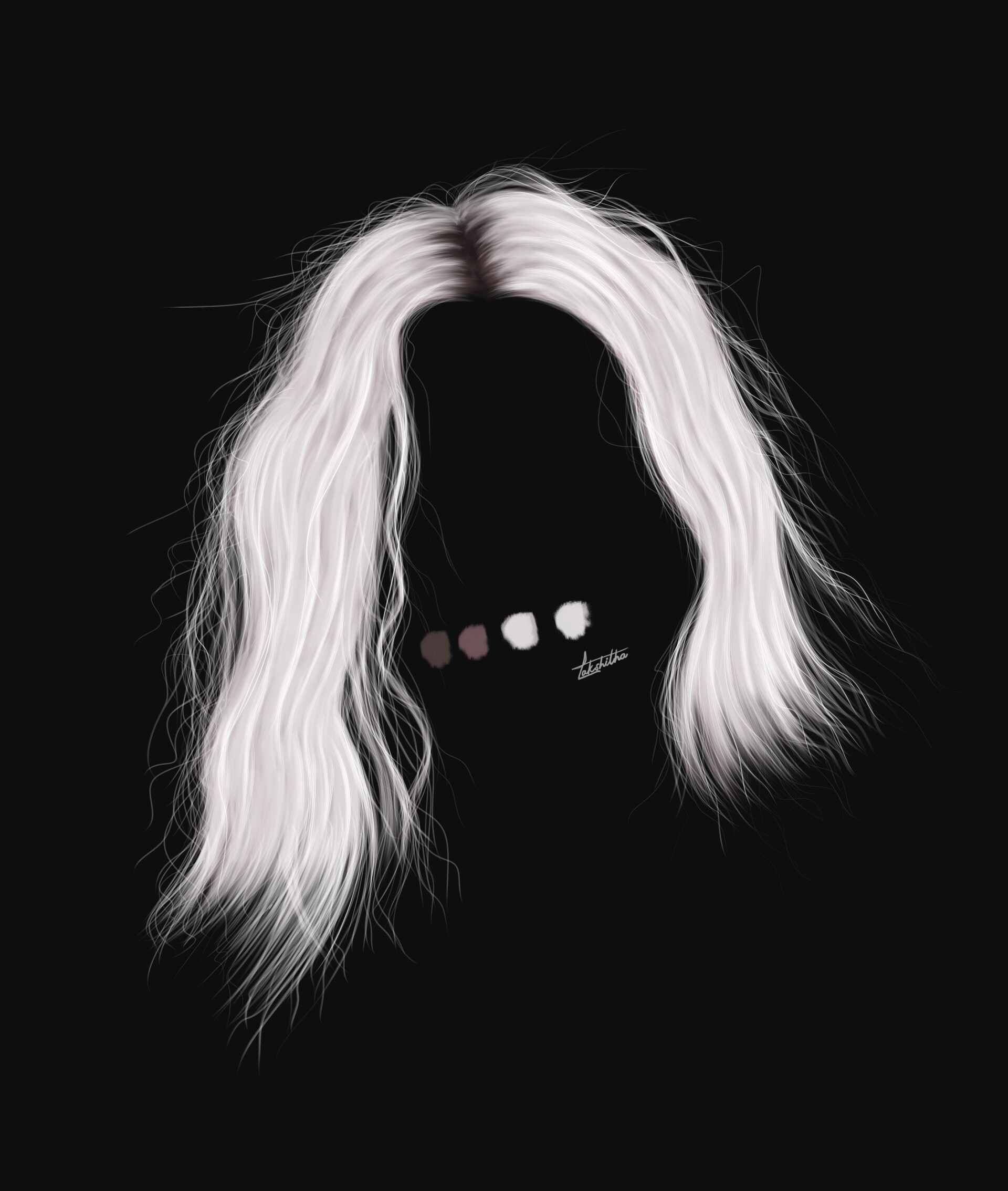 ArtStation - White hair digital painting ️