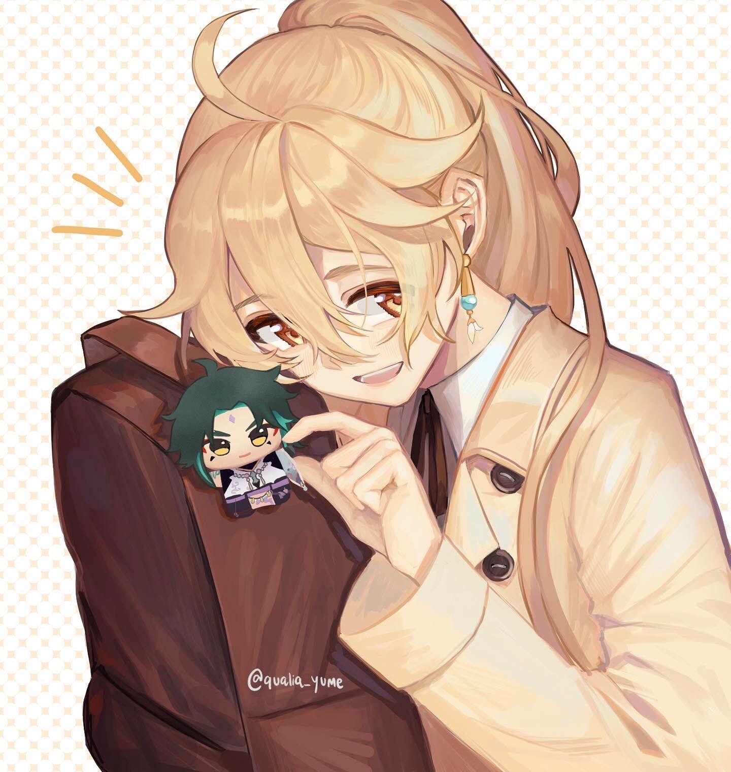 ArtStation - Aether with smol Xiao nui