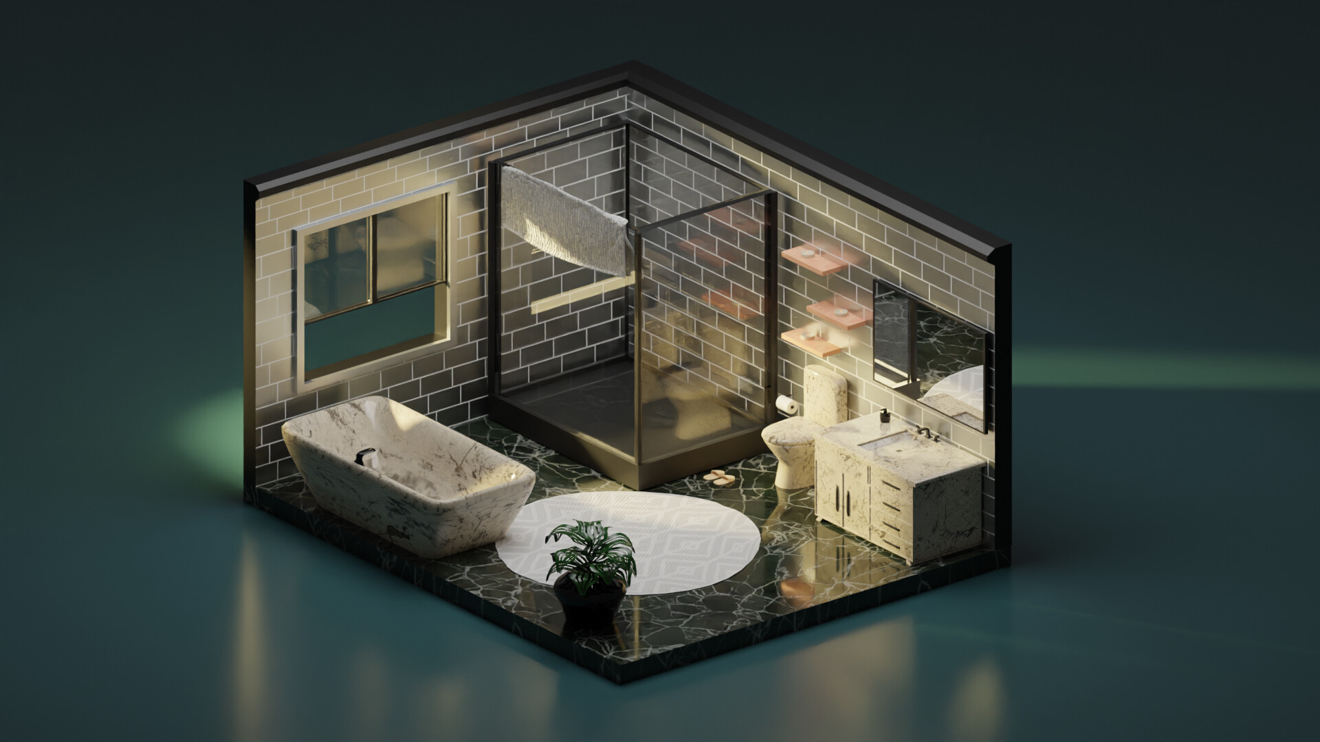 ArtStation - Isometric Bathroom