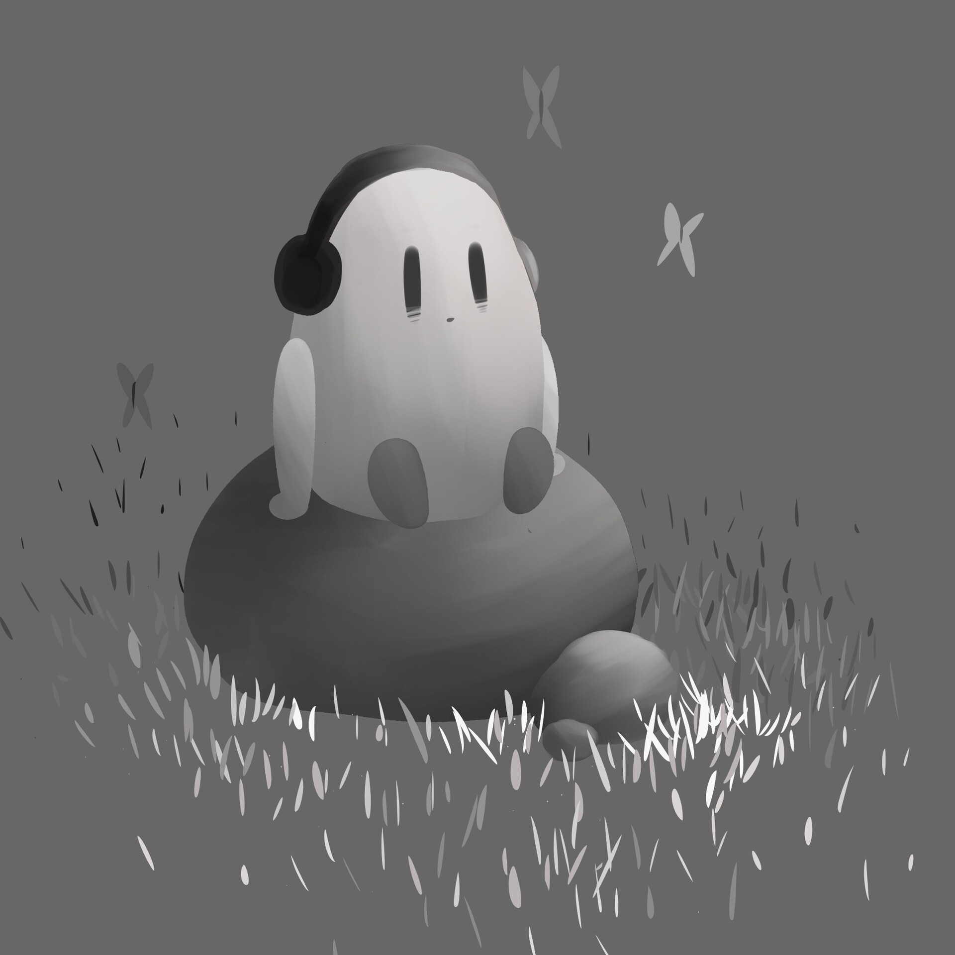 ArtStation - little guy sitting on a rock