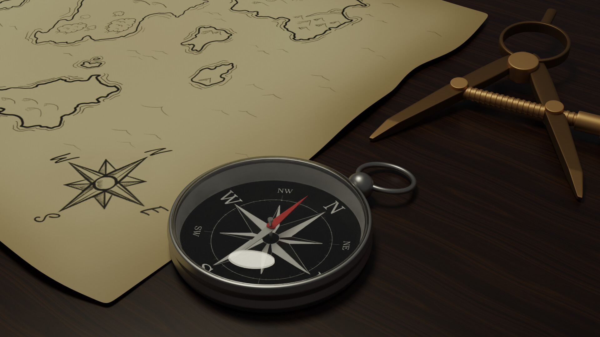 ArtStation - Compass and Map
