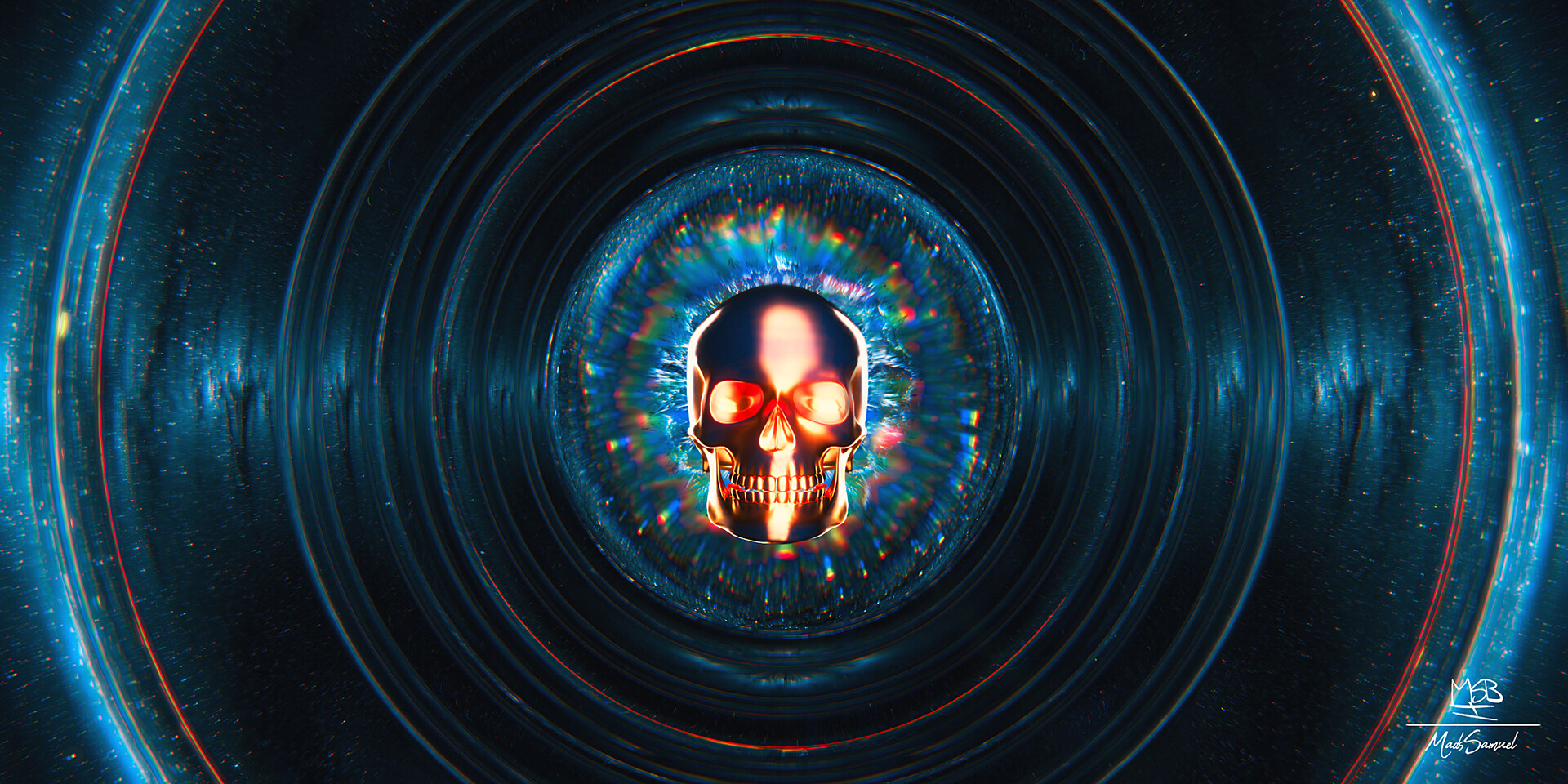 ArtStation - Gold Skull in Distorted Portal