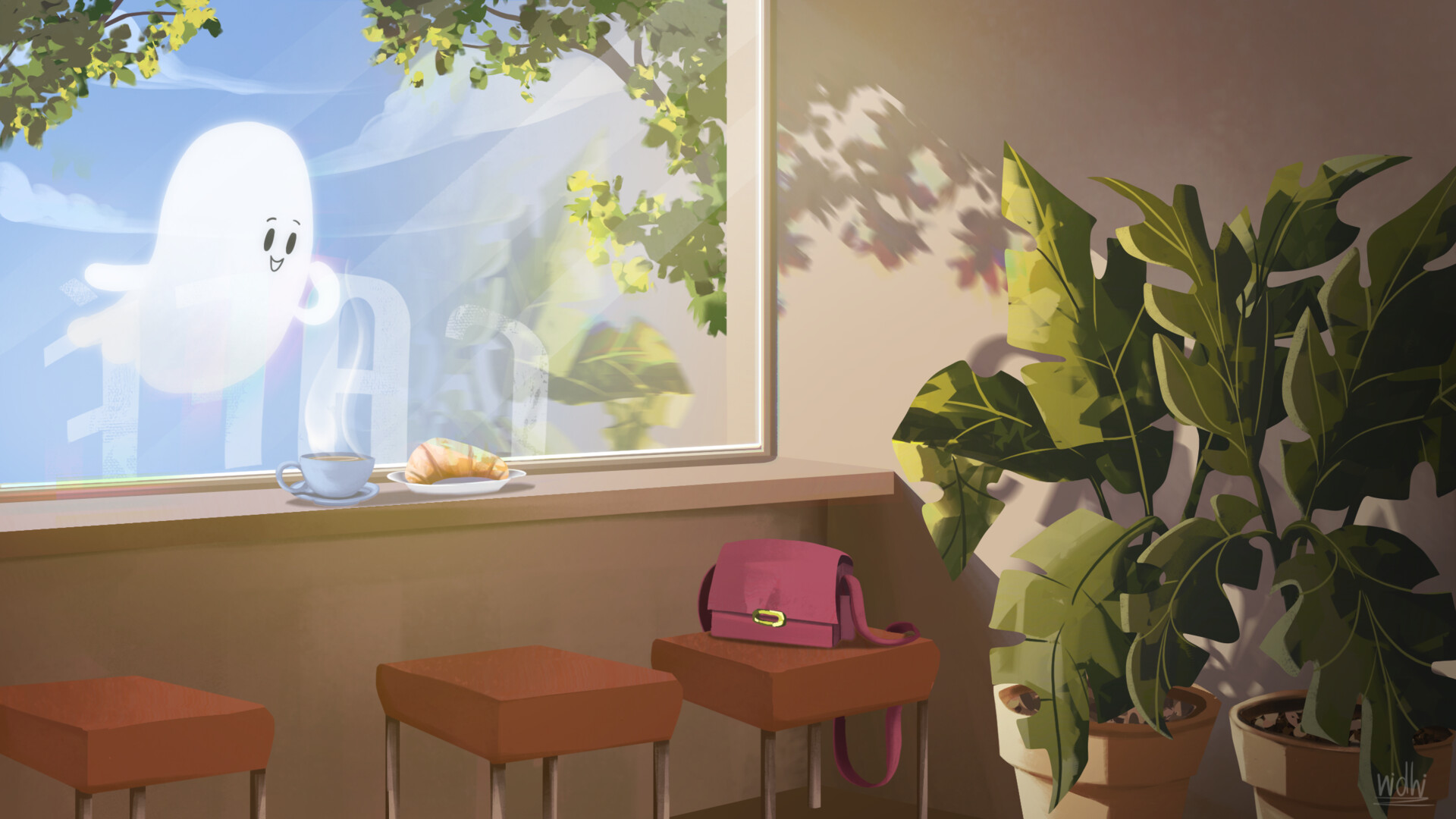 ArtStation - A Visit To A Café ☕️ 🥐