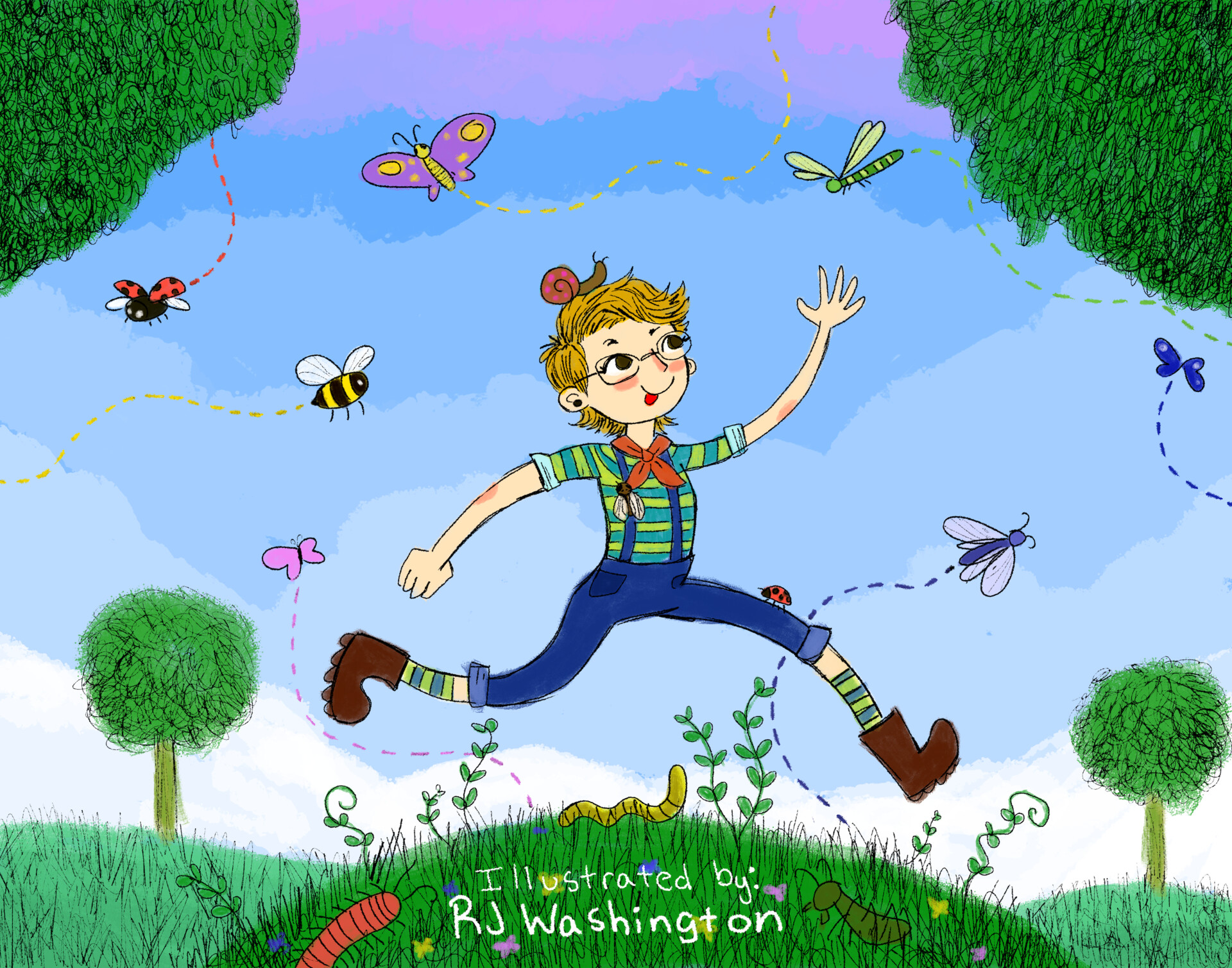 ArtStation - Aleah, the Bug Collector: Book inspired style