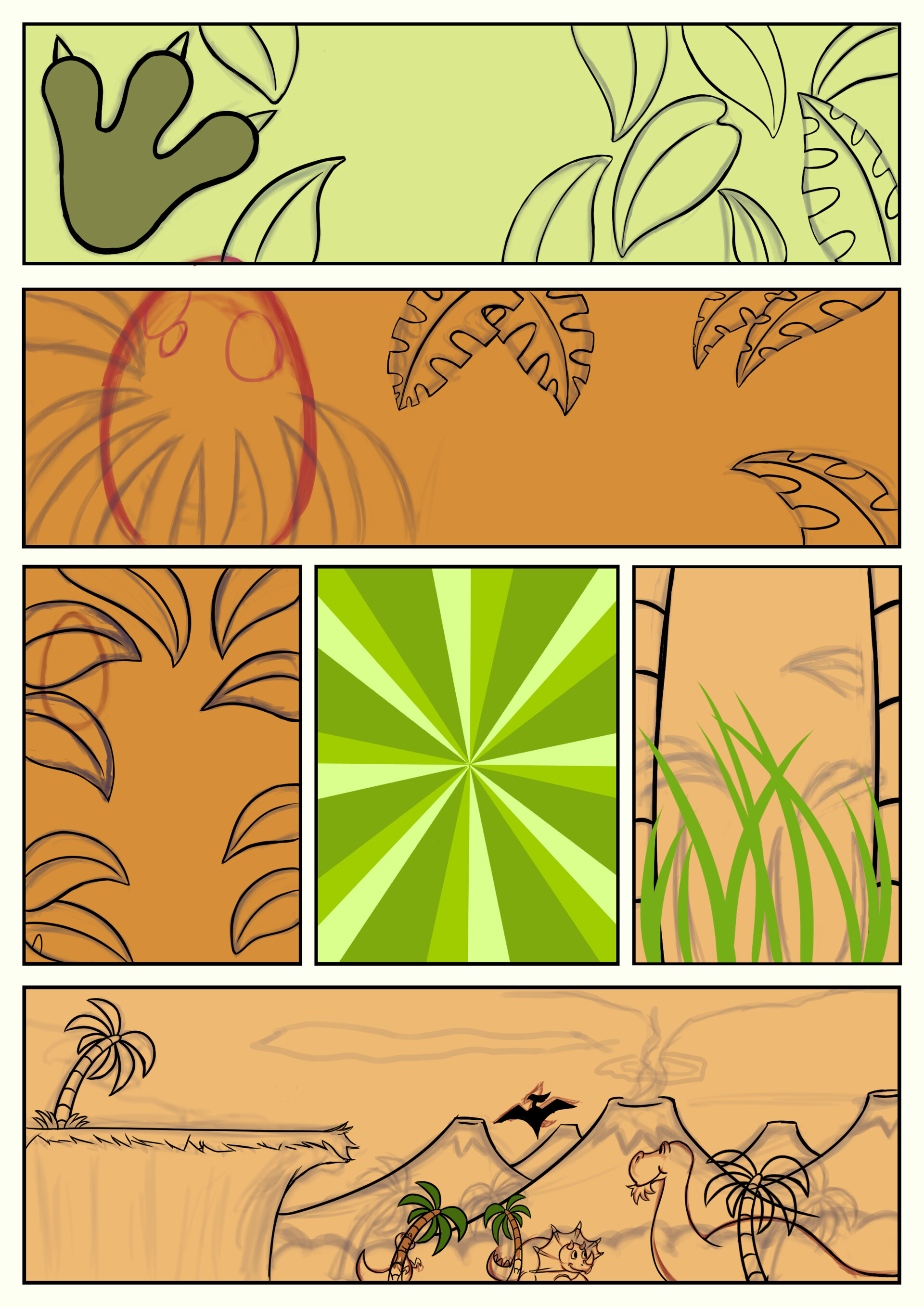 Zino Fufeyin - [COMMISION WORK] - Children's P.S Comic BG #3: Dino Hunters