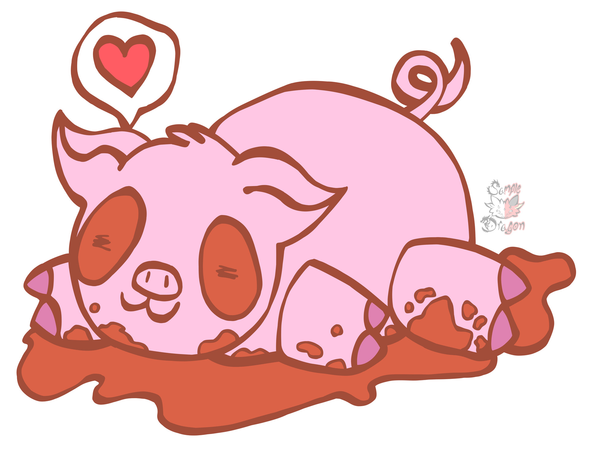 pig coloring pages in mud