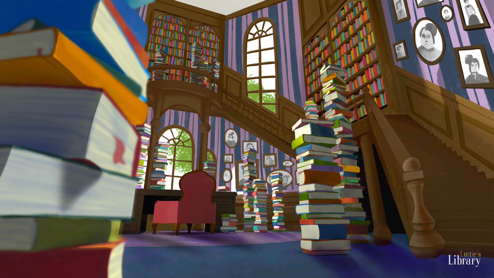niiiu.art - Lottie's Library - Bibliothèque Victorienne