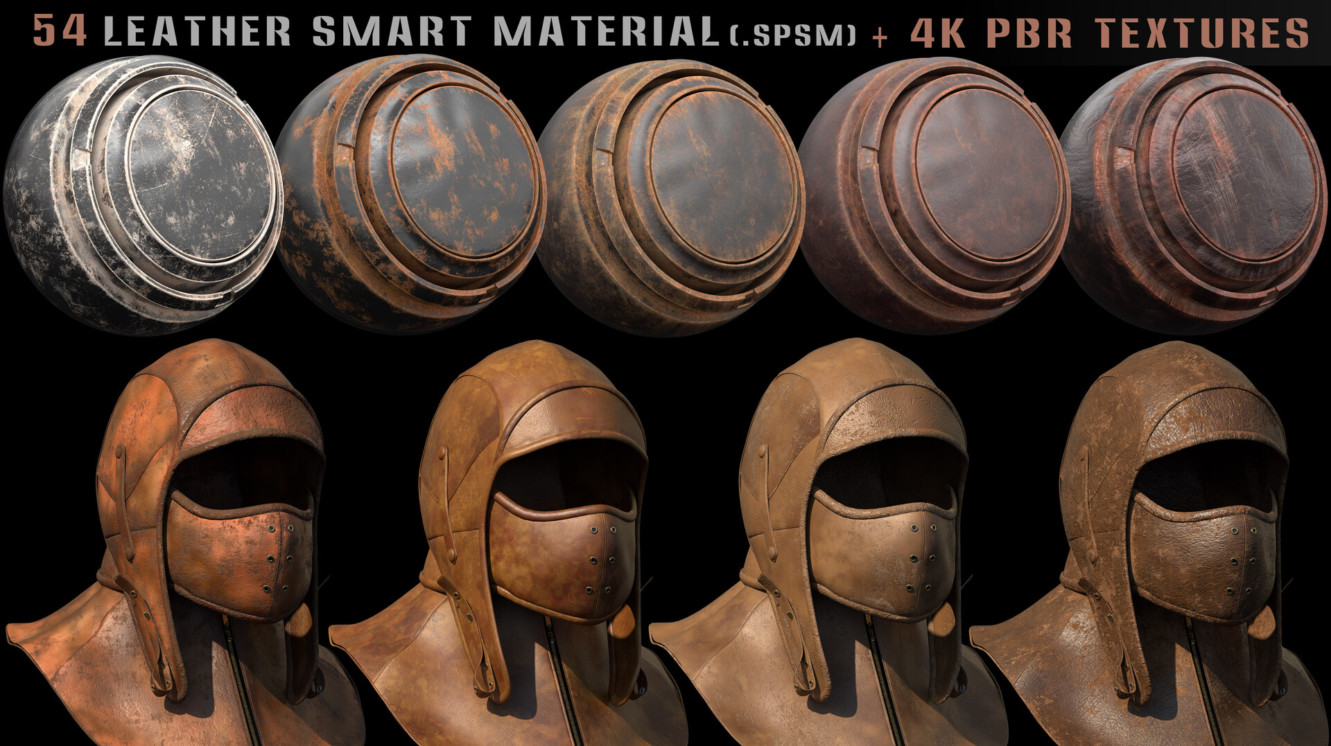 Mona Ghafourian - 54 leather smart materials + 4k PBR textures - Vol 6