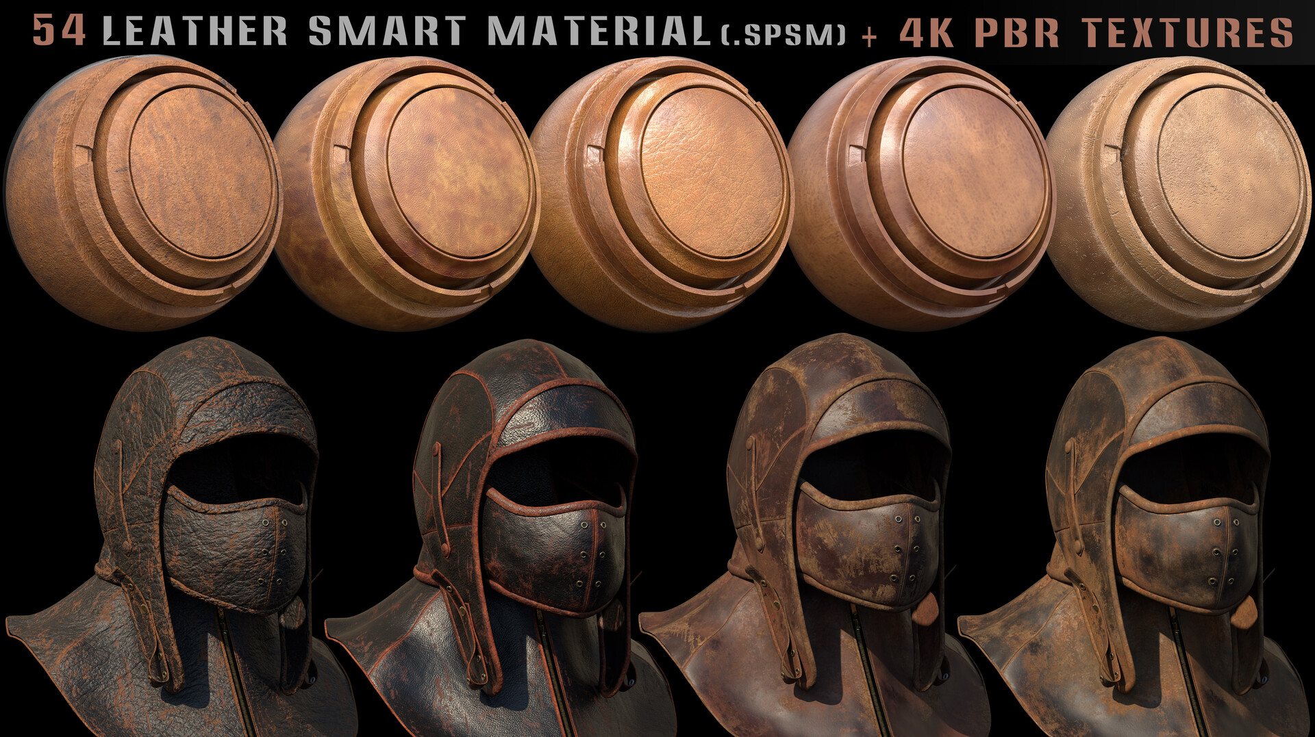 Mona Ghafourian - 54 leather smart materials + 4k PBR textures - Vol 6