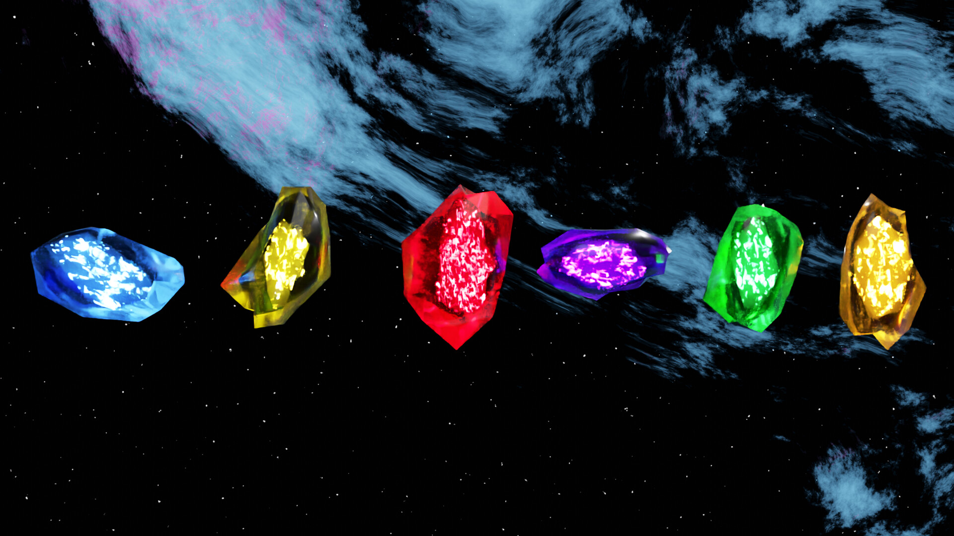 CG Pixel - infinity stones from marvel univers