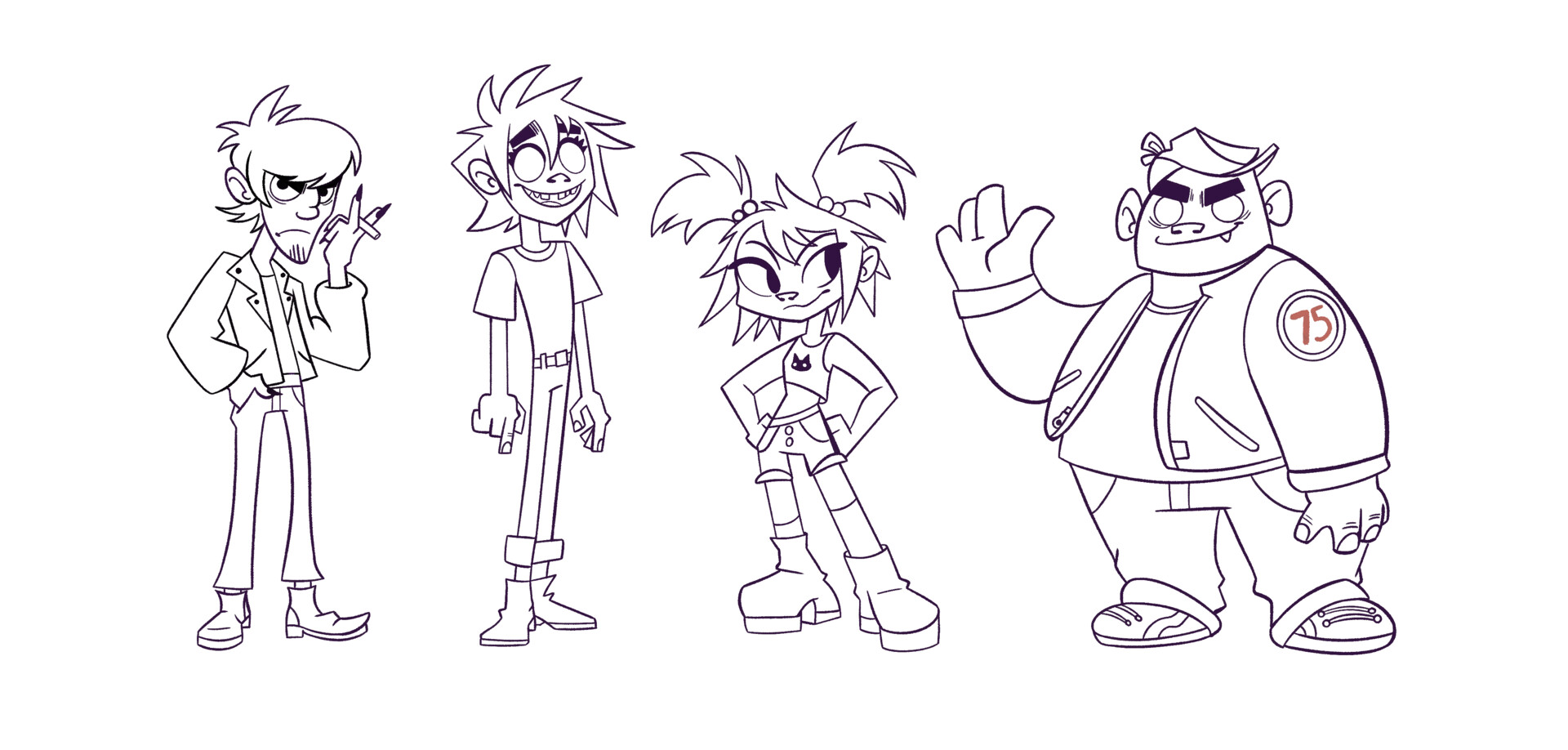 how to draw gorillaz characters