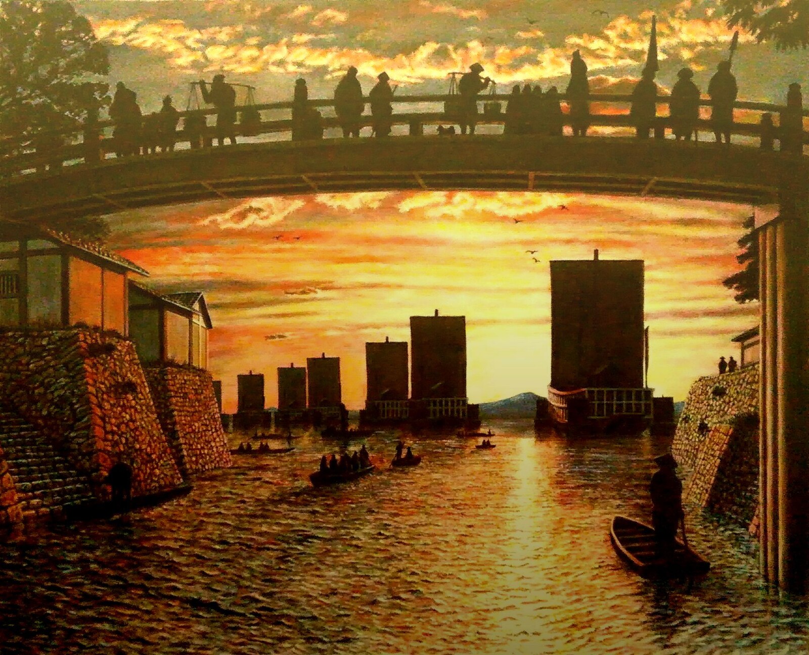 Masanobu Tsushima - The Arrival of Kuki's Fleet at Sakai - Sakai, 20 ...