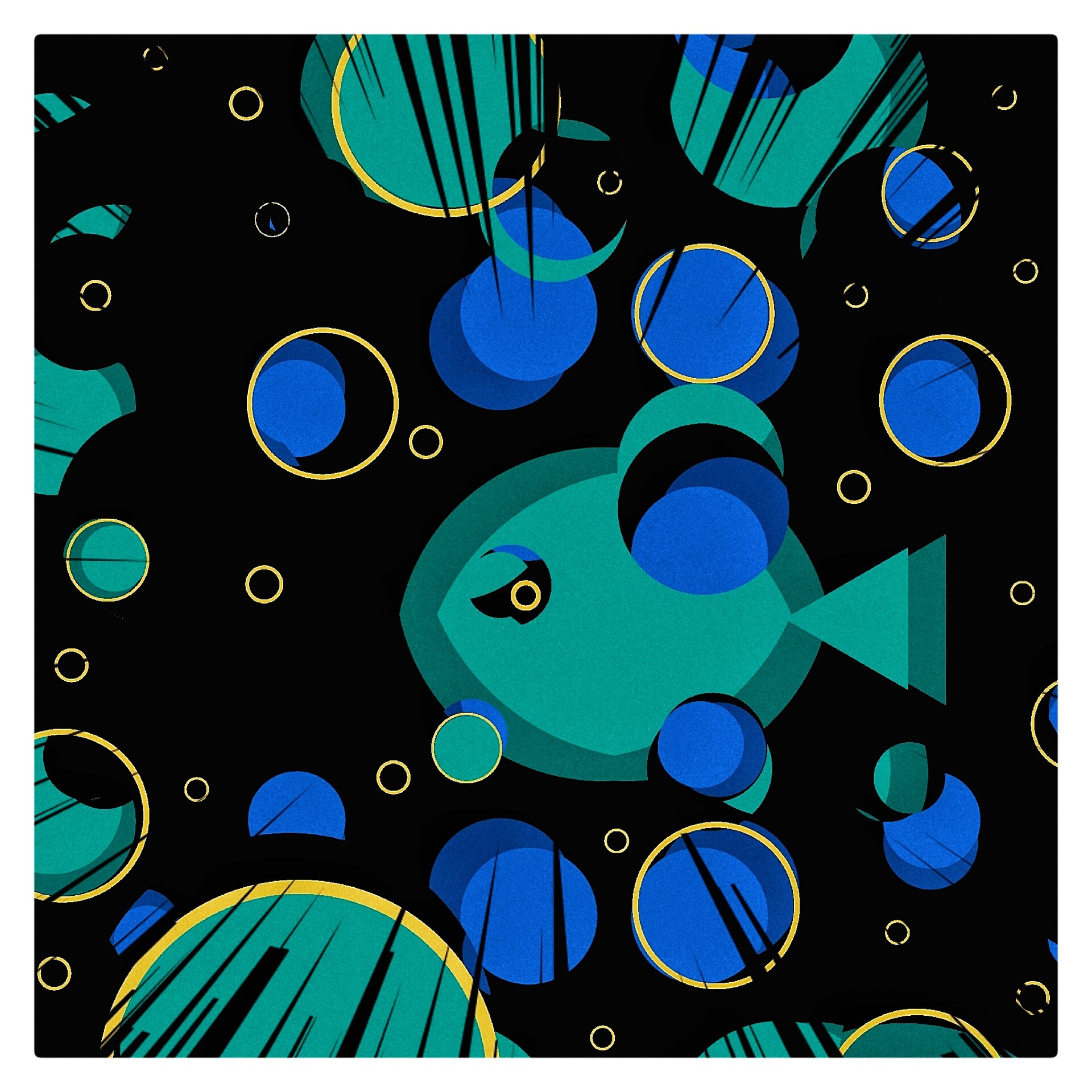 ArtStation - Small abstraction of turquoise fish