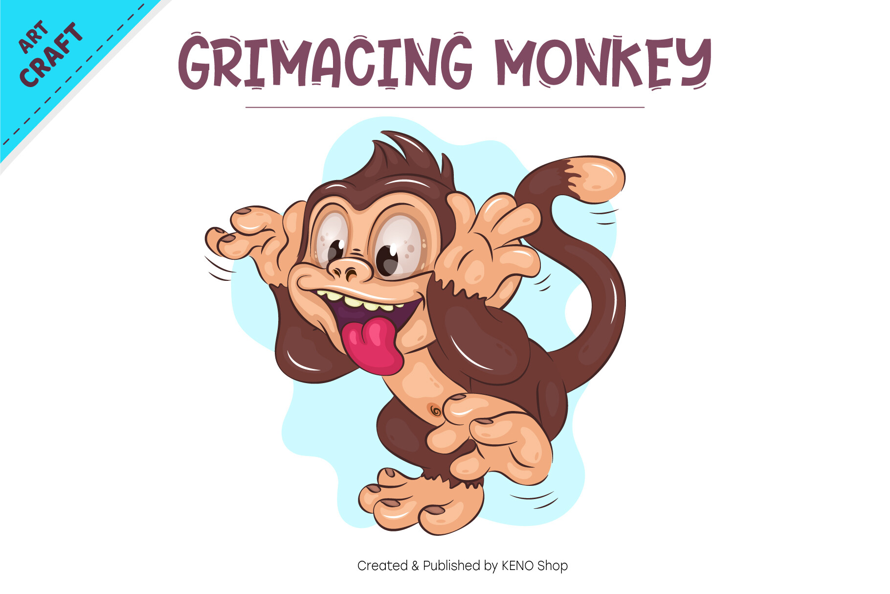 Andrey KENO - Grimacing Cartoon Monkey.