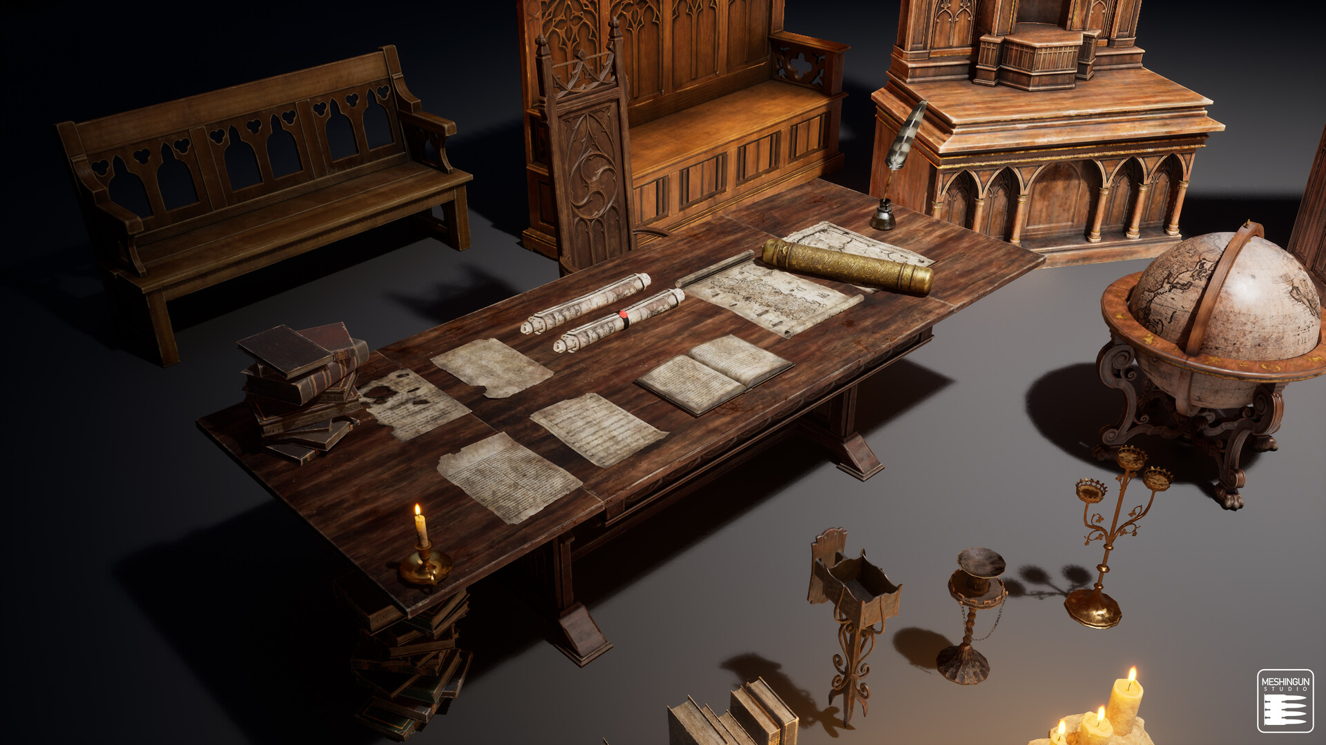 MESHINGUN STUDIO INC. - Gothic Interior Megapack | UE4/5 (Lumen + Nanite)