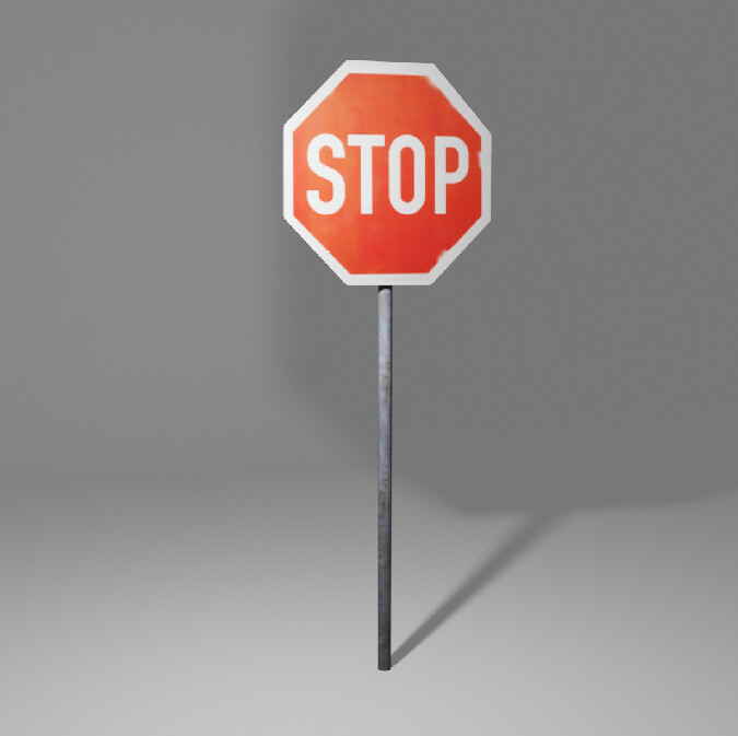 ArtStation - 3D Stop sign