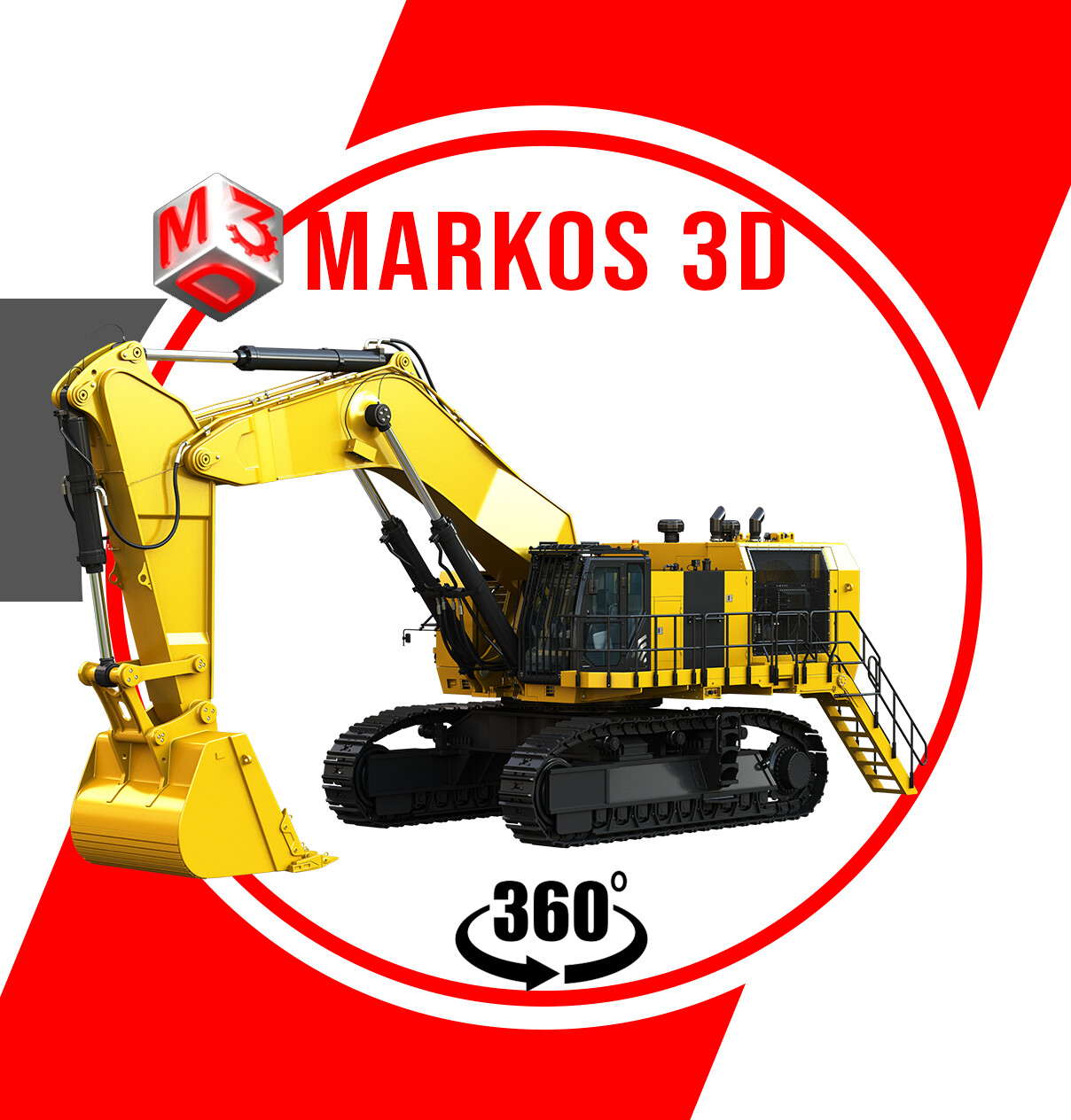 ArtStation - 6015B - Hydraulic Mining Excavator 3D model | Markos3d | 360 Degree