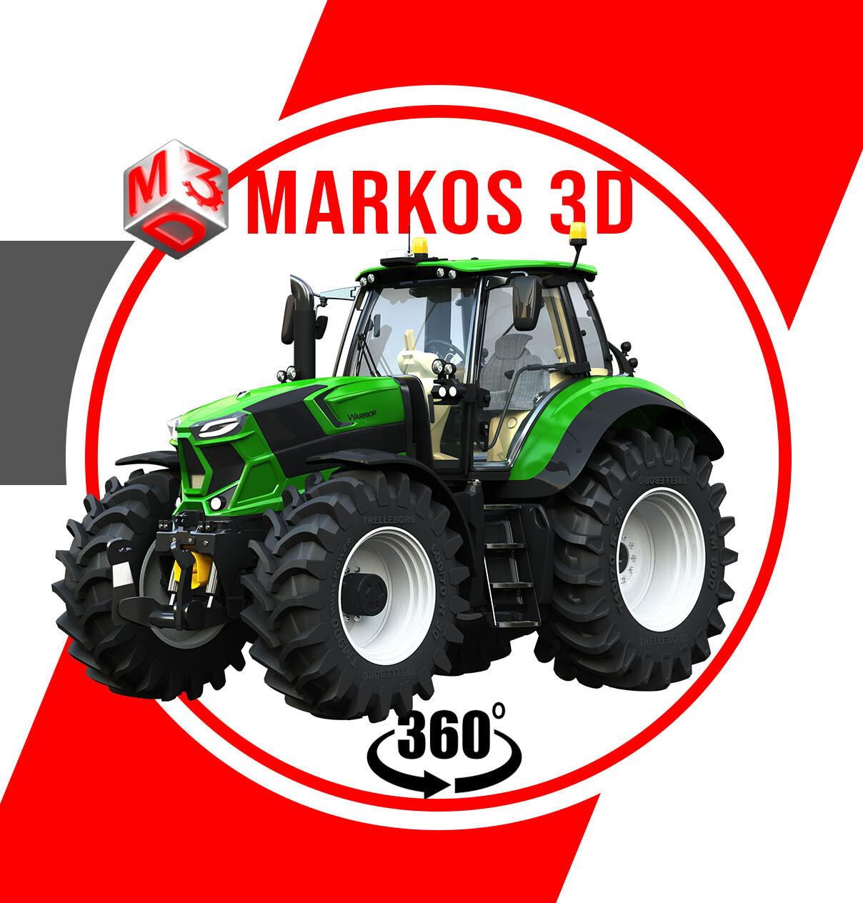 Markos 3d - Fahr 7 Series - 8280 TTV Tractor 3d Model | Markos3d | 360 Degree