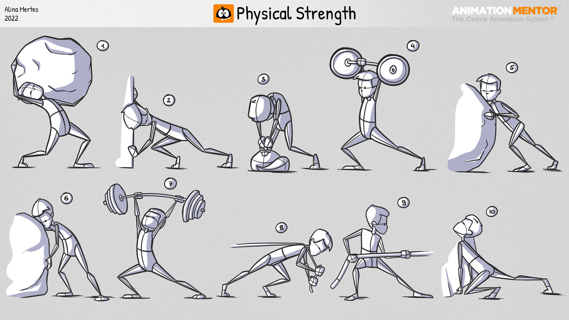 ArtStation - Animation Mentor - "Physical Strenght" Sketch
