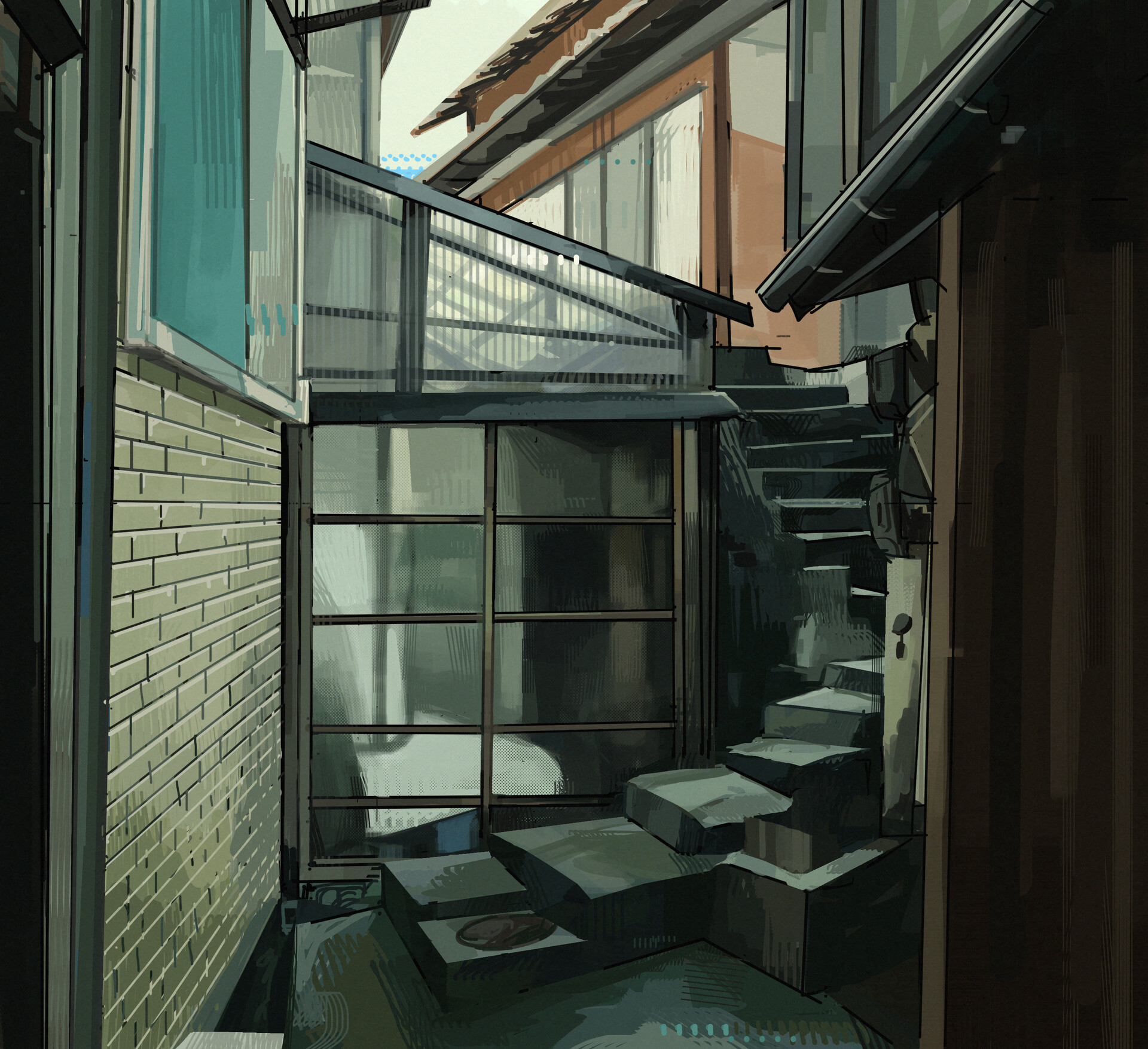 ArtStation - japanese alley