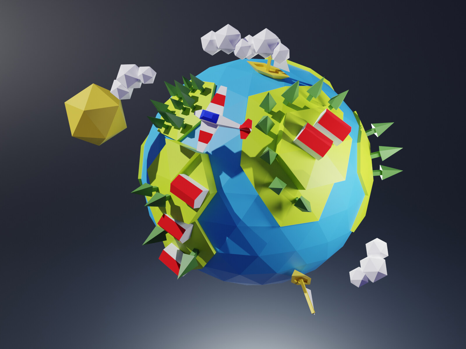 ArtStation - Low Poly 3D Planet