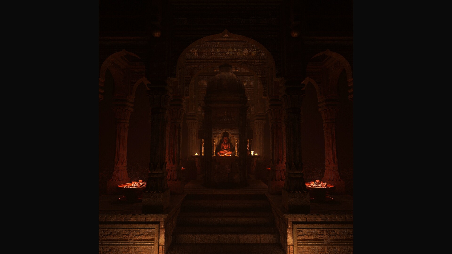 ArtStation - Ancient Hindu Temple - Night