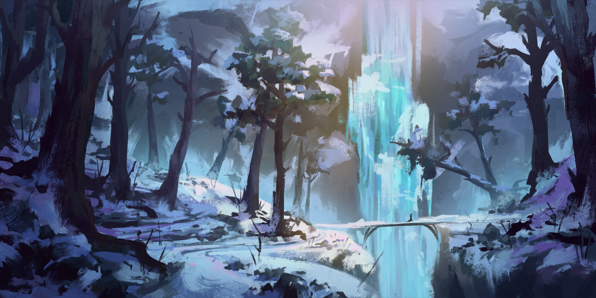 ArtStation - Frozen Forest Sketch